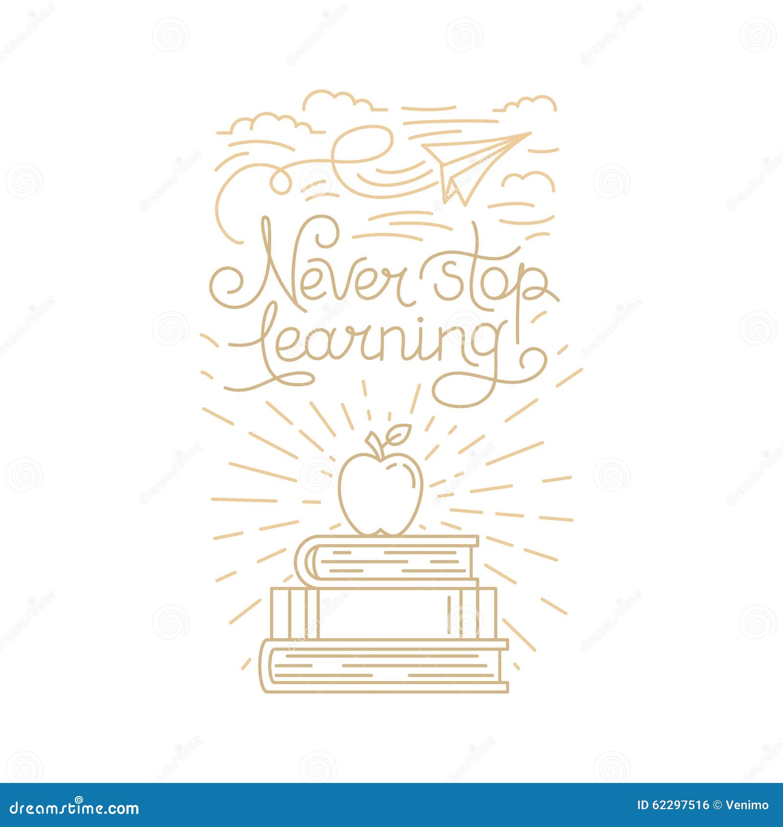 Stoppen Sie nie zu lernen vektor abbildung. Illustration von ausbildung ...