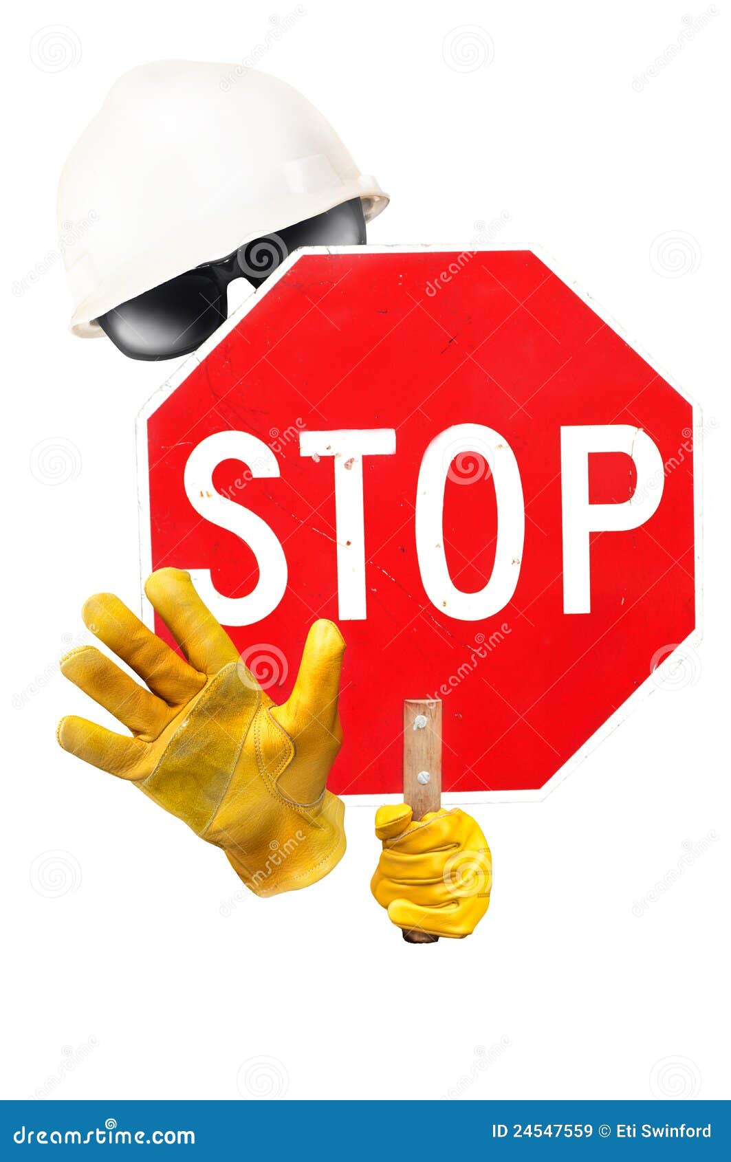 Stoppen Sie Zeichen stockbild. Bild von richtung, handschuhe - 24547559