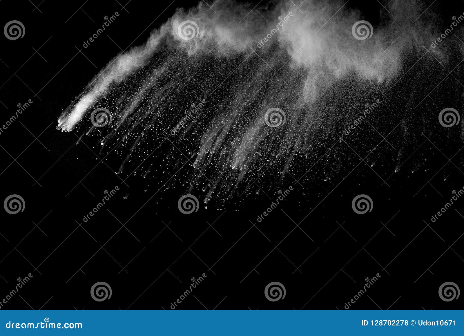 Explosion of White Dust on Black Background. Stock Photo - Image of ...
