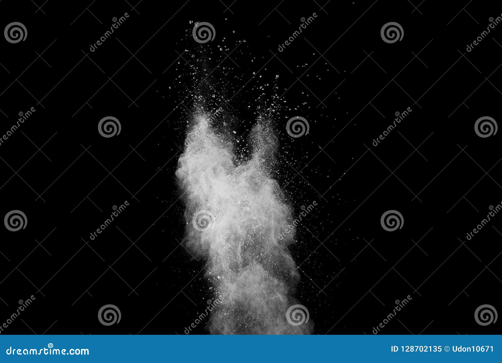 Explosion of White Dust on Black Background. Stock Image - Image of ...