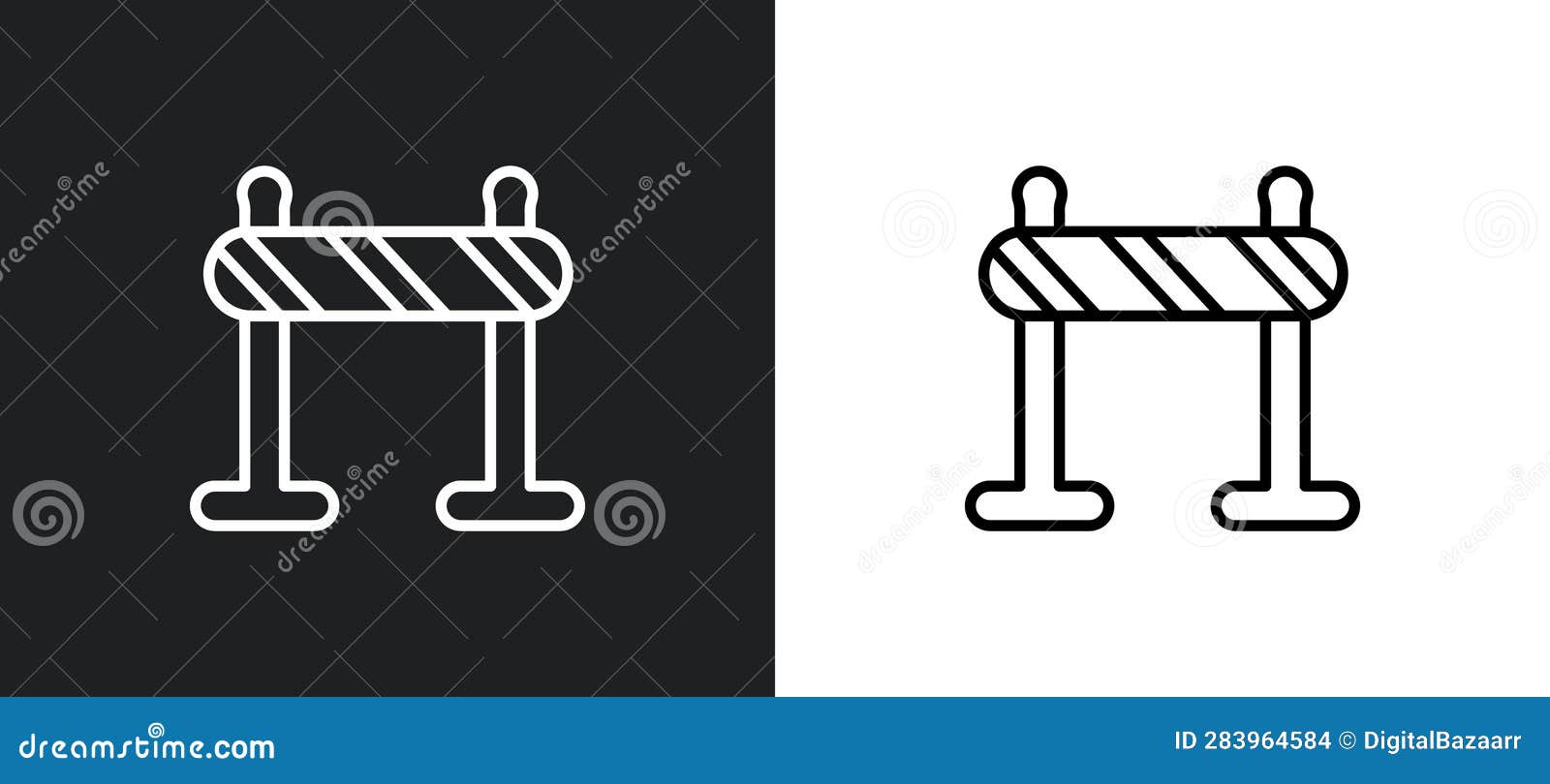 Stopping Outline Icon in White and Black Colors. Stopping Flat Vector ...