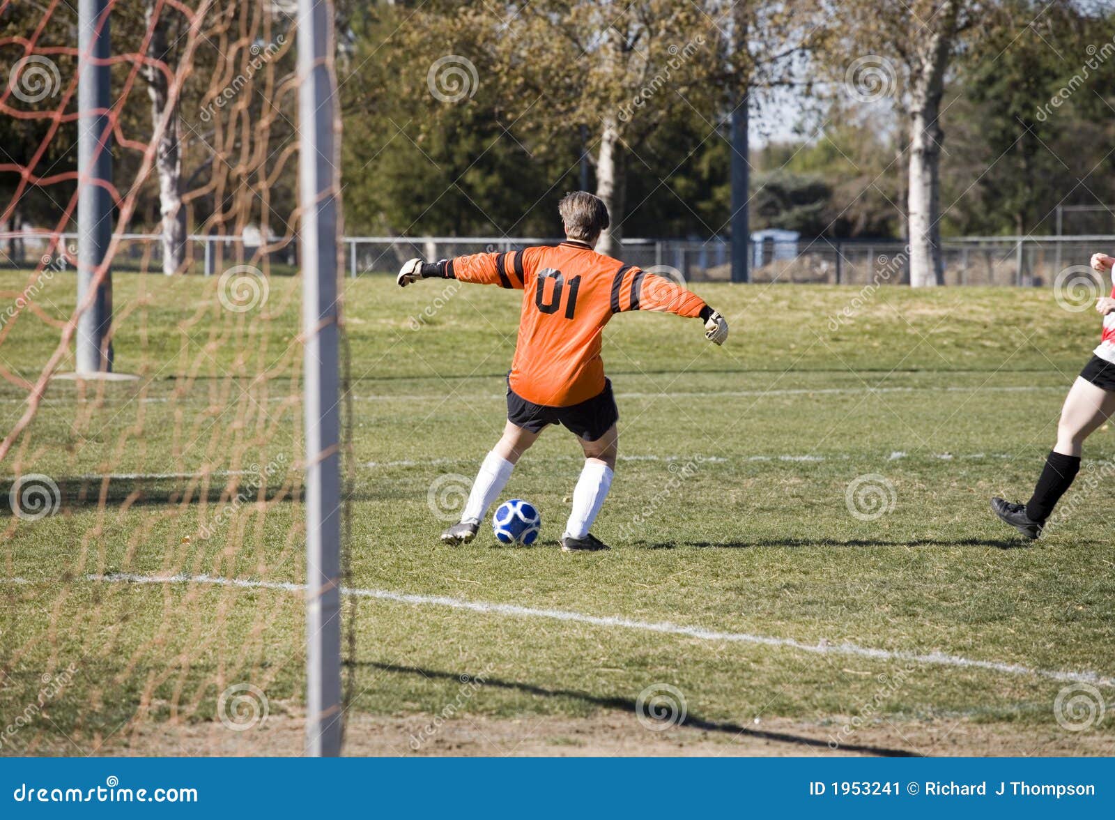 Stopping the Soccer Ball stock image. Image of kick, running - 1953241