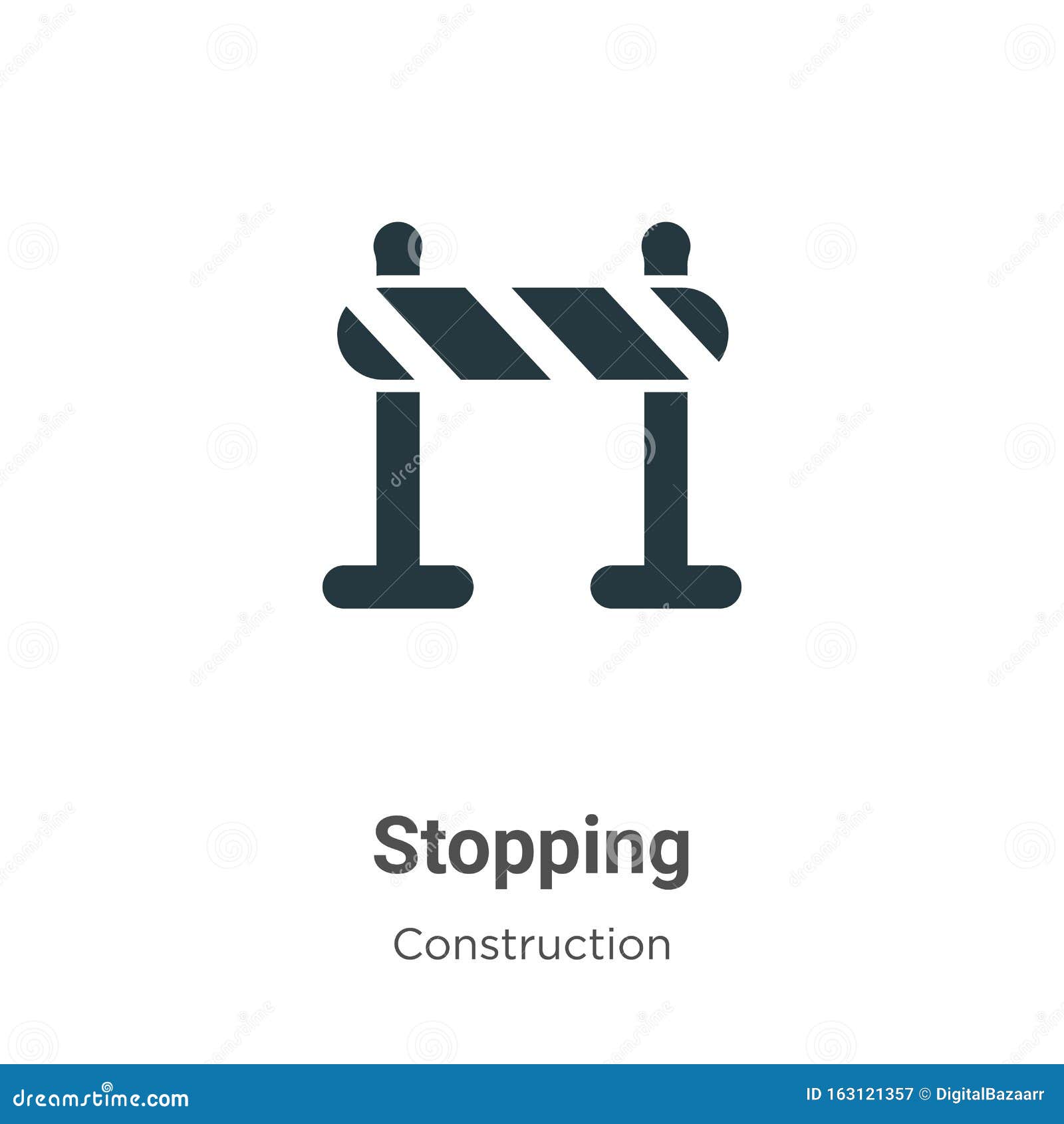 Stopping Vector Icon on White Background. Flat Vector Stopping Icon ...