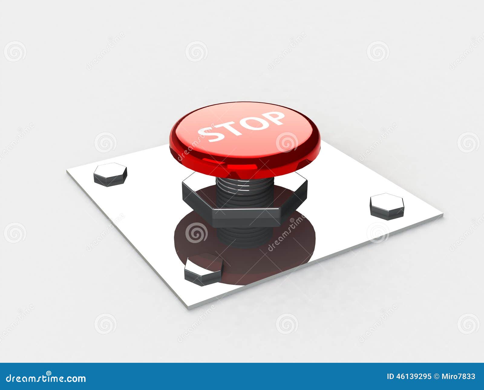 Stoppknapp 3d stock illustrationer. Illustration av information - 46139295