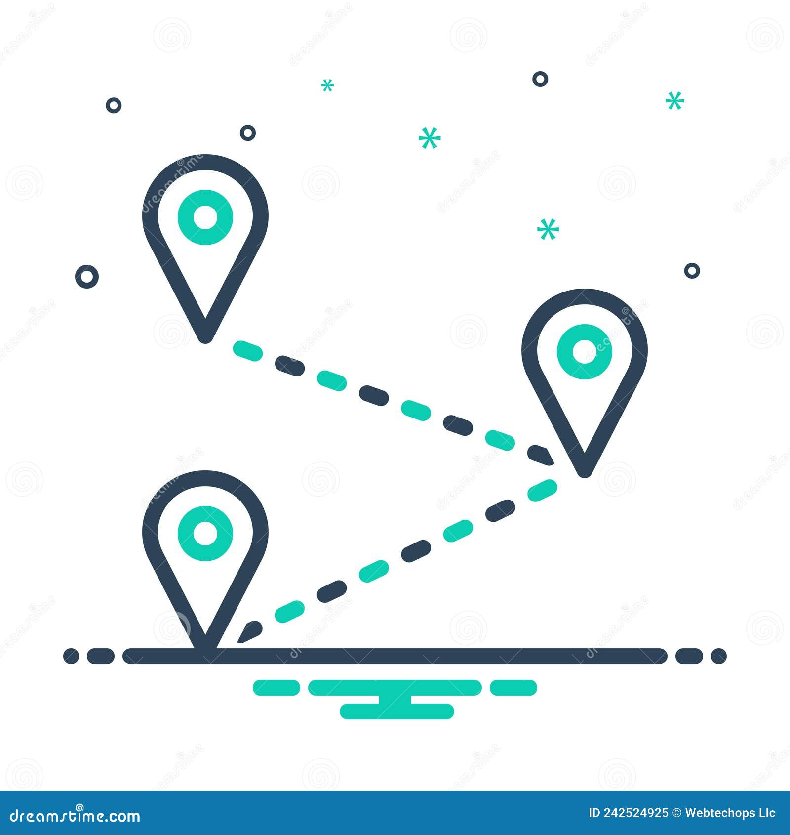 Mix Icon for Stops, Location and Map Stock Vector - Illustration of ...