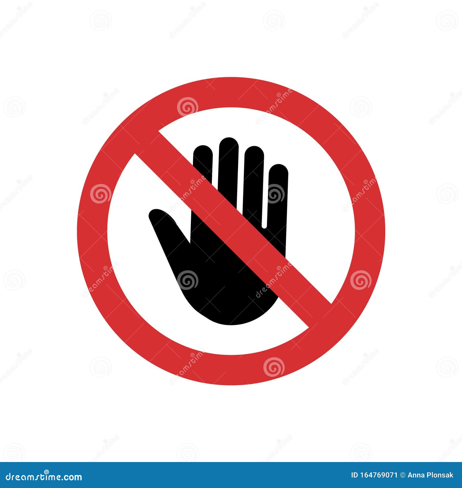 Stopteken Vectorpictogram Met Hand Stock Illustratie - Illustration of ...