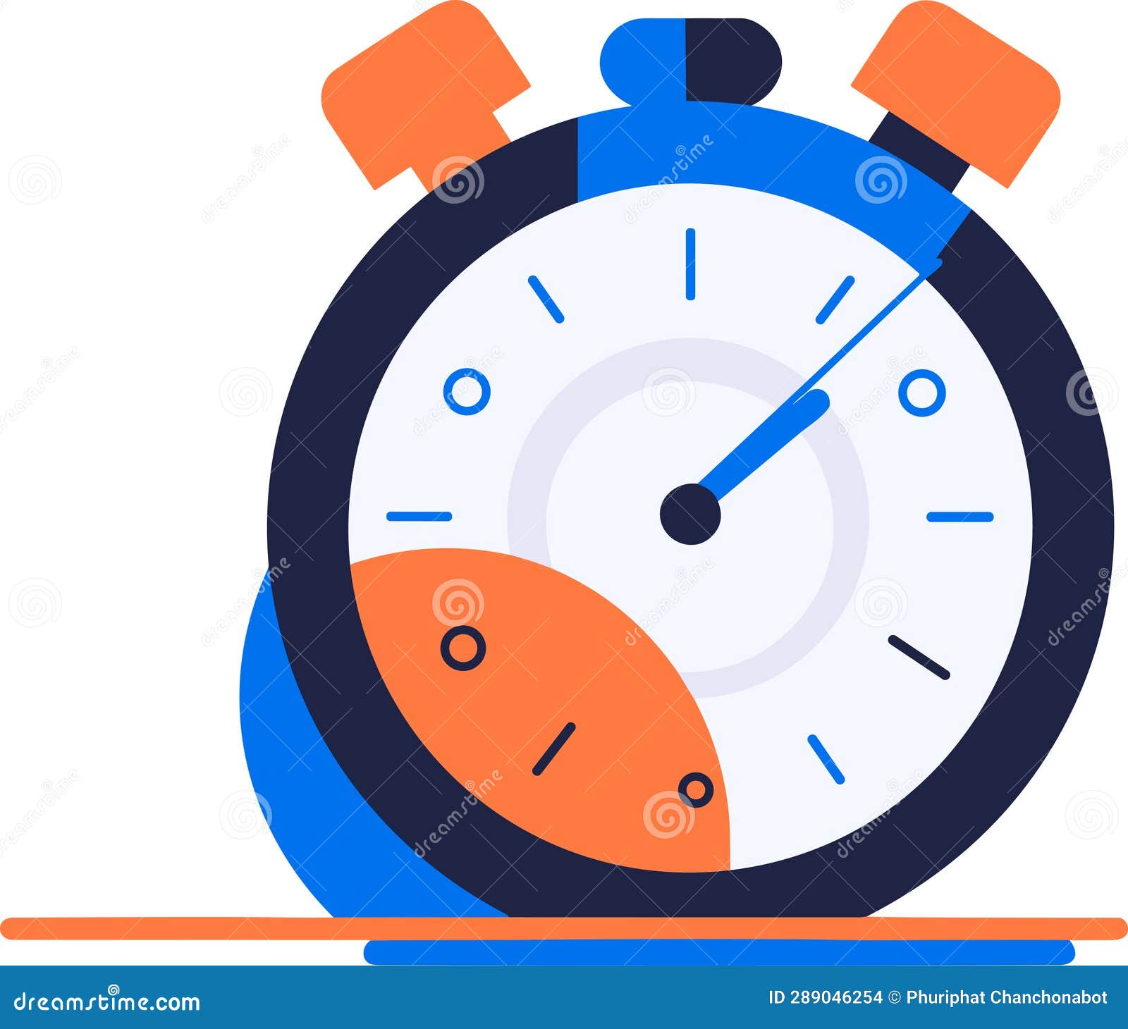 Stopwatch Or Alarm Clock In Ux Ui Flat Style Stock Illustration