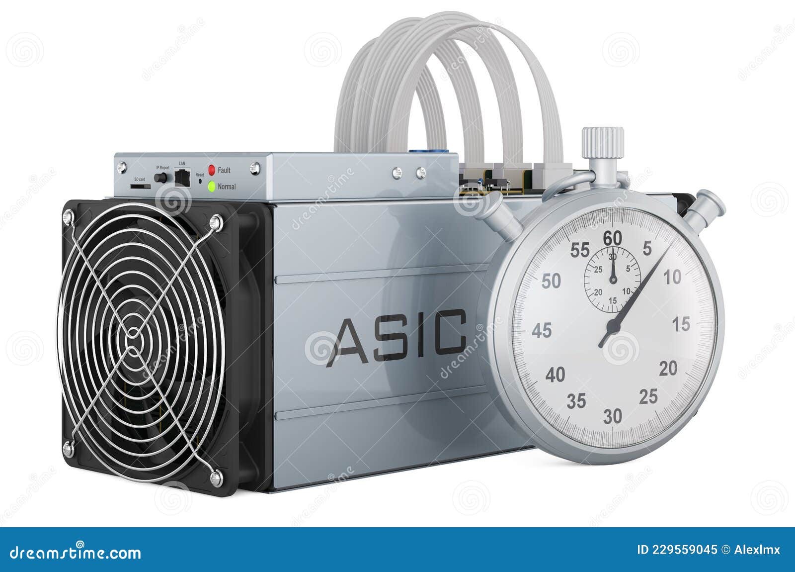 ASIC Miner On Blue Background, 3D Royalty-Free Stock Photography ...