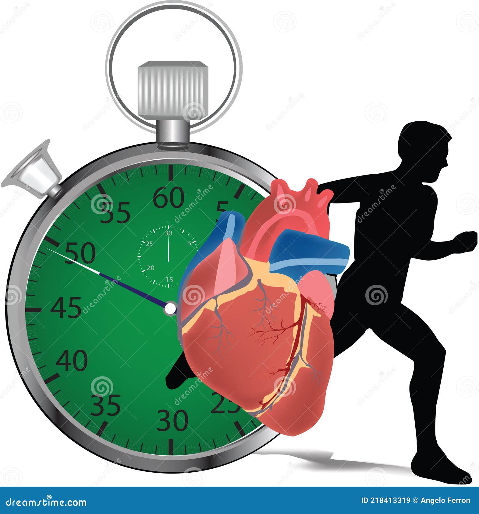 Stopwatch with Athletes Doing Sport Activity Stopwatch with Athletes ...