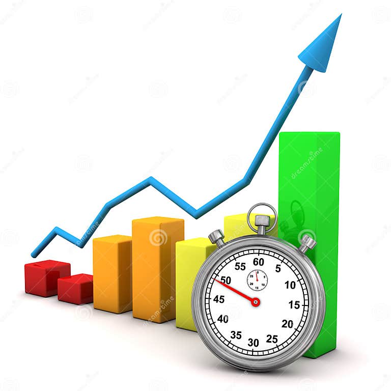 Stopwatch and graph stock illustration. Illustration of pointed - 29779816