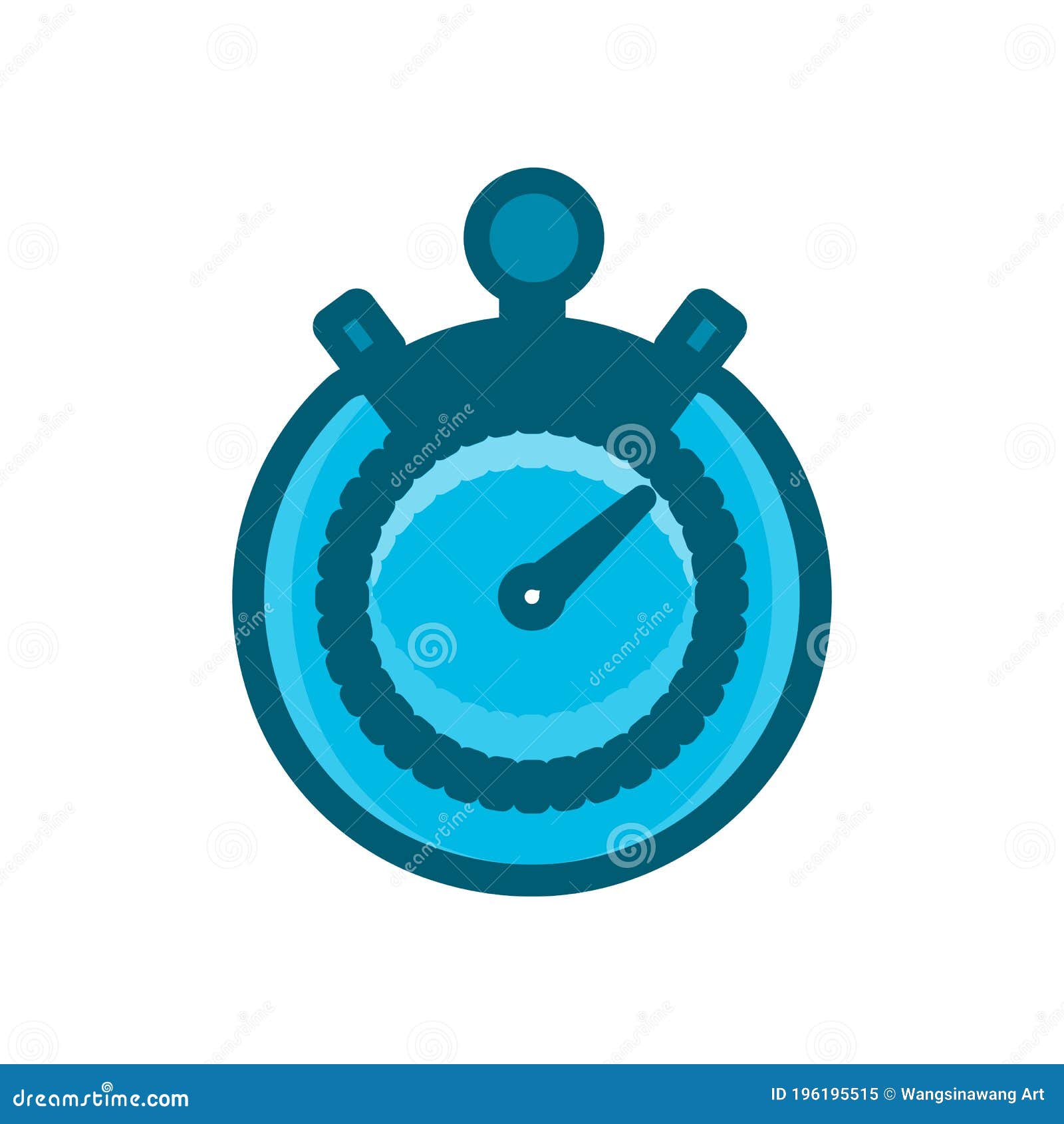 Stopwatch Blue Icon Vector Illustration Isolated on White Background ...