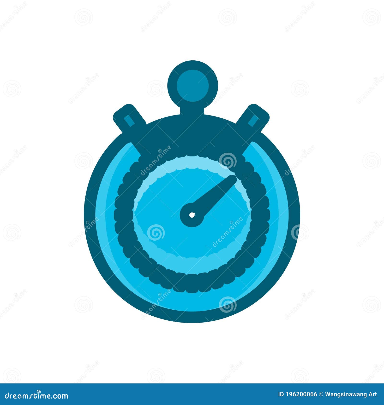 Stopwatch Blue Icon Vector Illustration Isolated on White Background ...