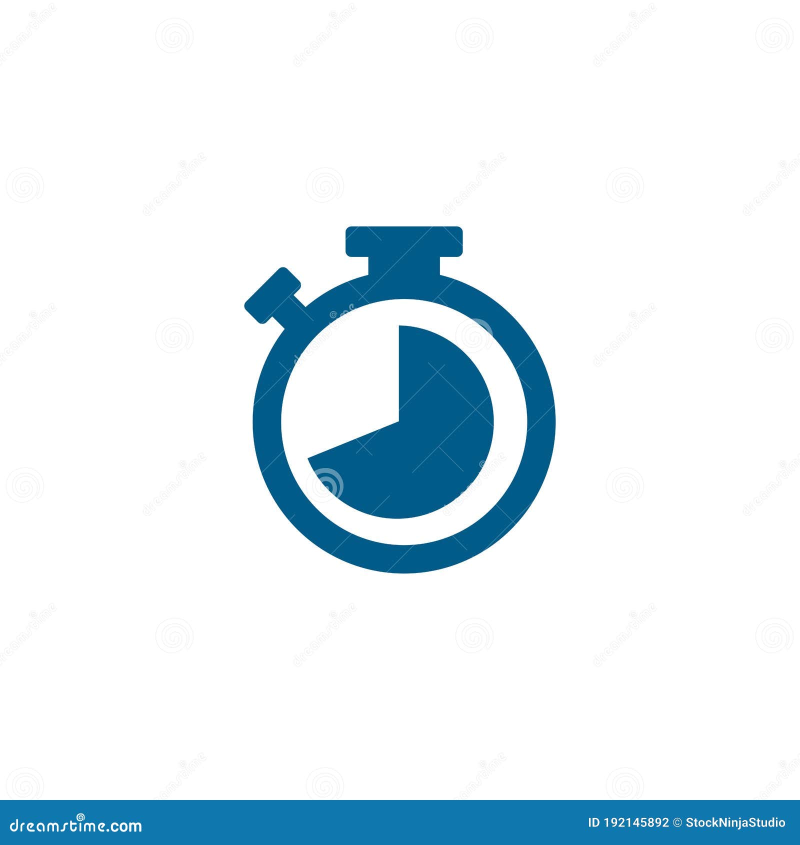 Stopwatch Blue Icon on White Background. Blue Flat Style Vector ...
