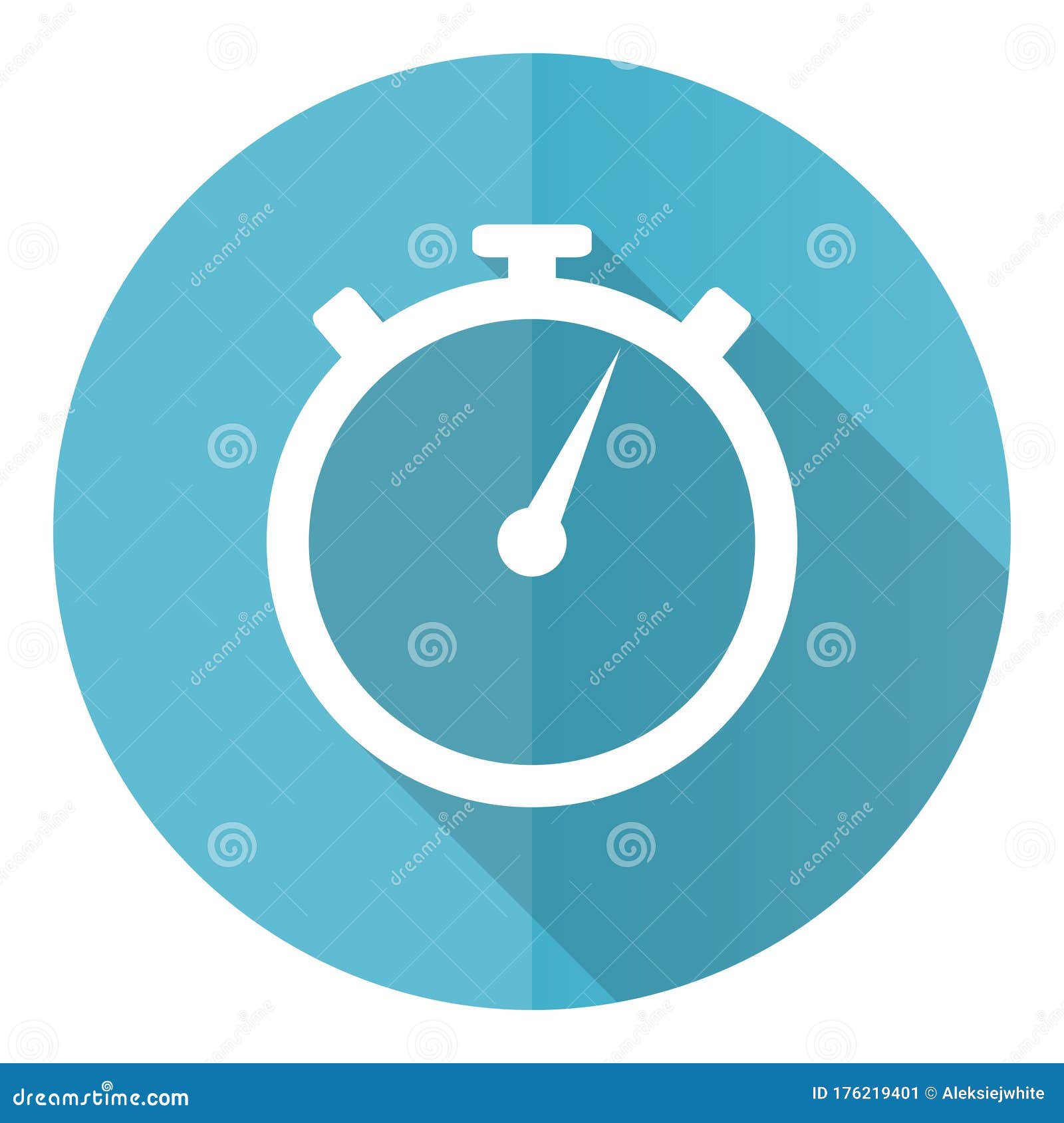 Stopwatch Blue Round Flat Design Vector Icon Isolated on White ...