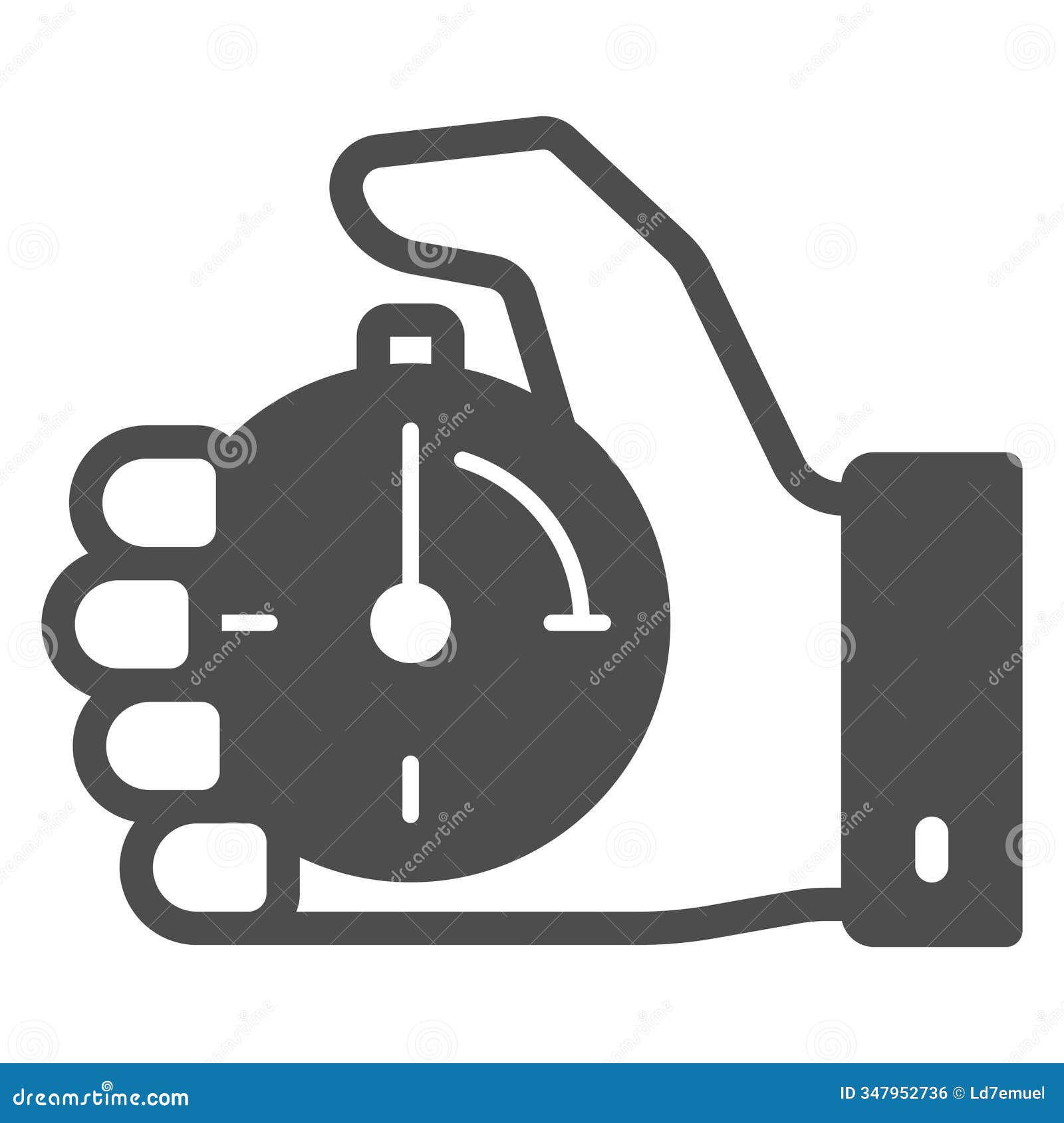 Stopwatch Button Turn on Solid Icon, Timer Ticking Concept. Vector ...