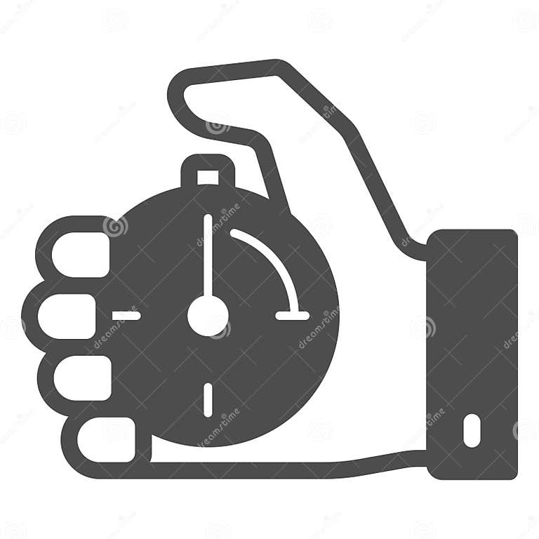 Stopwatch Button Turn on Solid Icon, Timer Ticking Concept. Vector ...