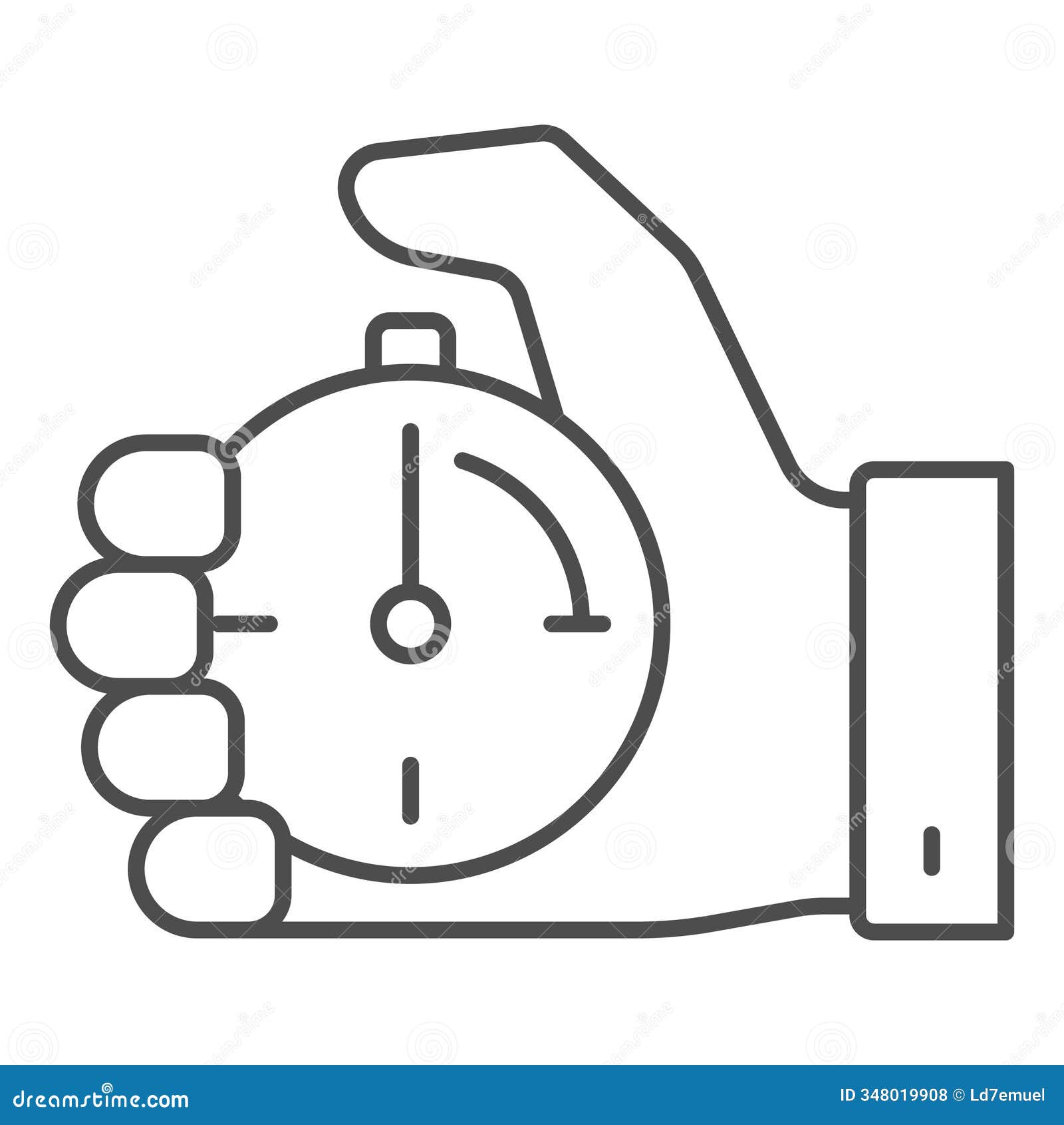Stopwatch Button Turn on Thin Line Icon, Timer Ticking Concept. Vector ...