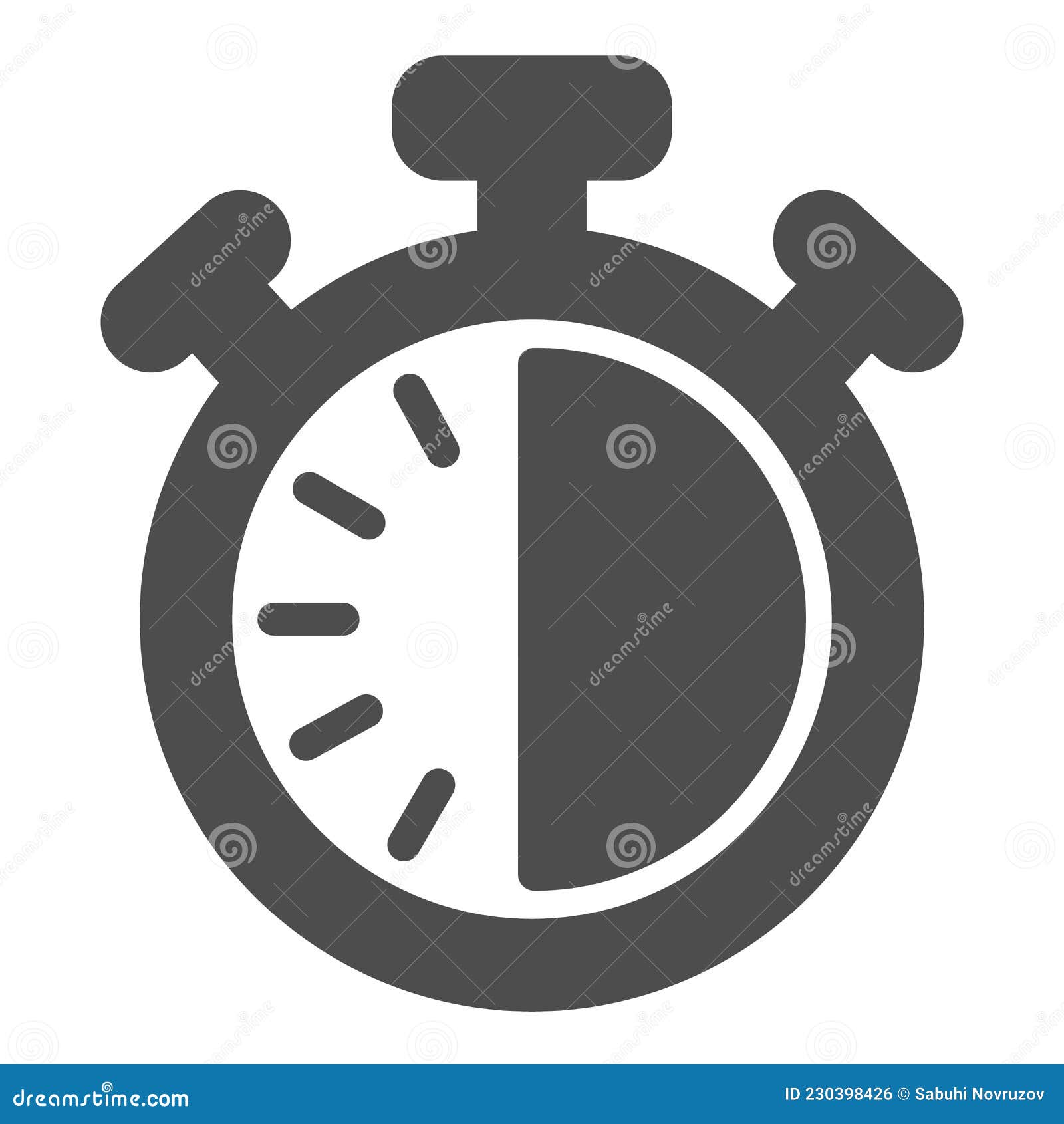 Stopwatch With Buttons 30 Seconds Timer Chronometer Solid Icon Time
