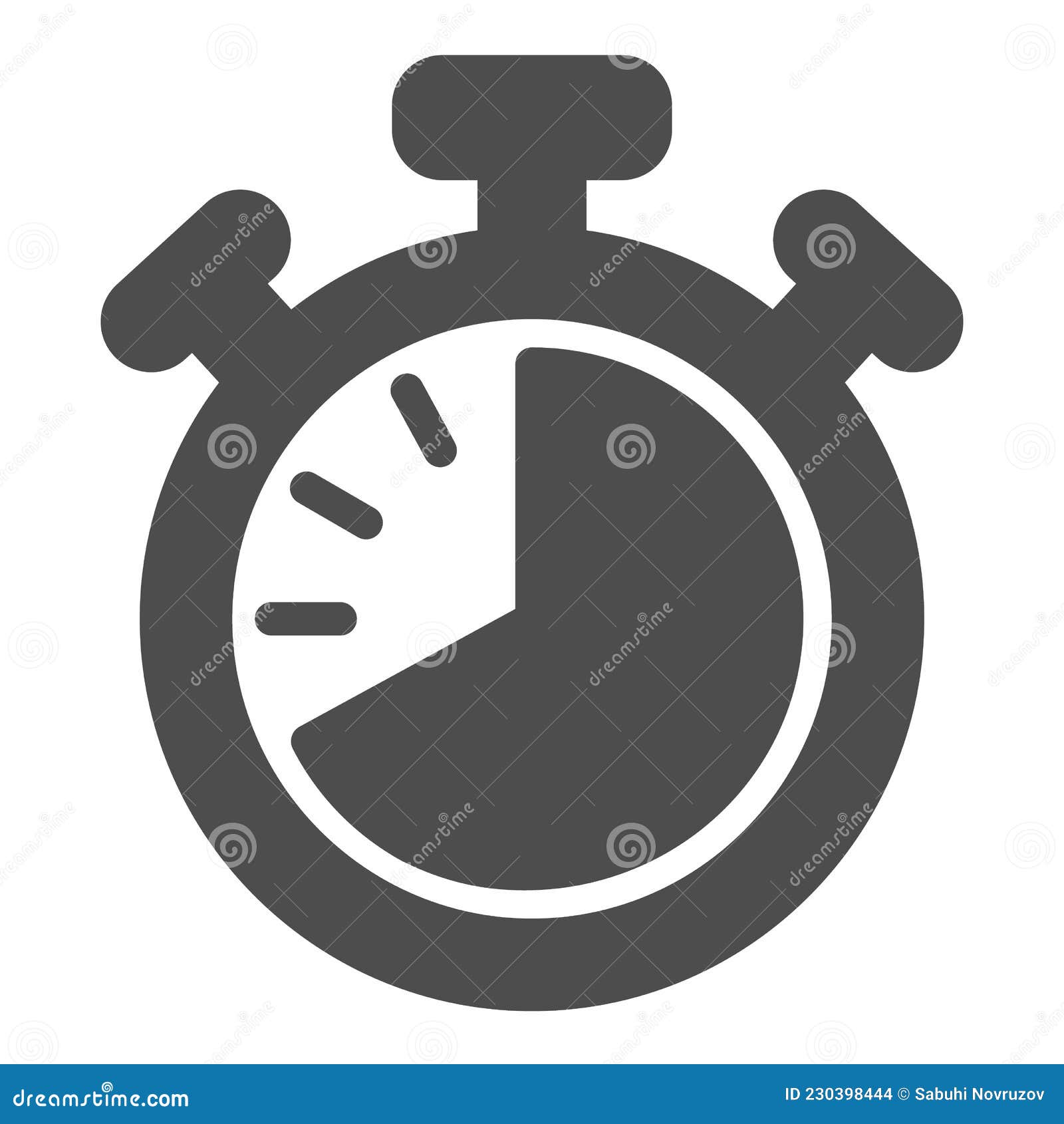 Stopwatch With Buttons 40 Seconds Timer Chronometer Solid Icon Time