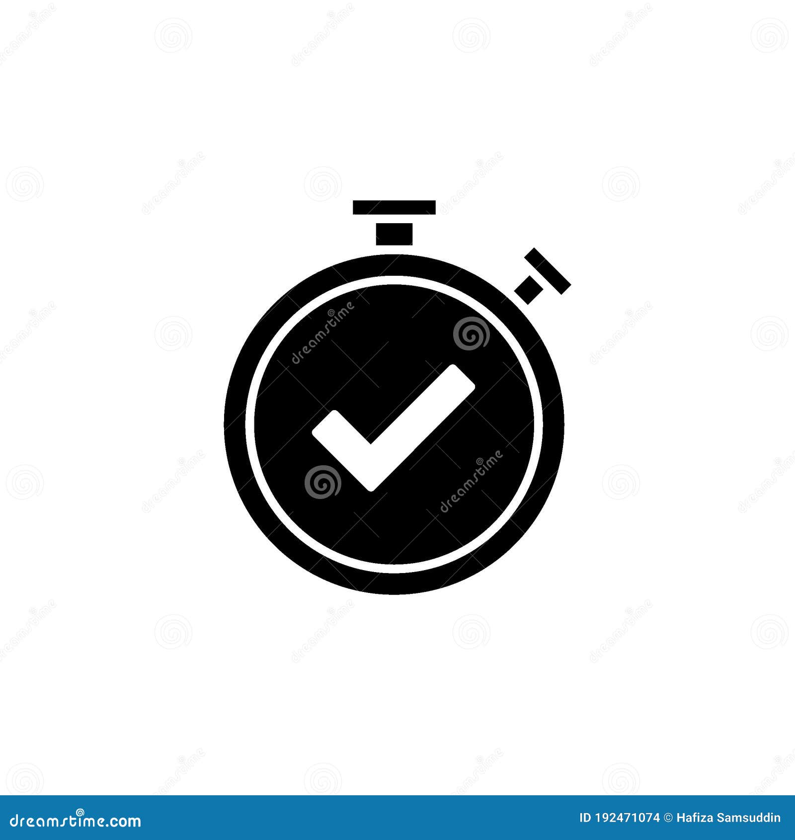 Stopwatch with Check Mark. Vector Illustration Decorative Design Stock ...