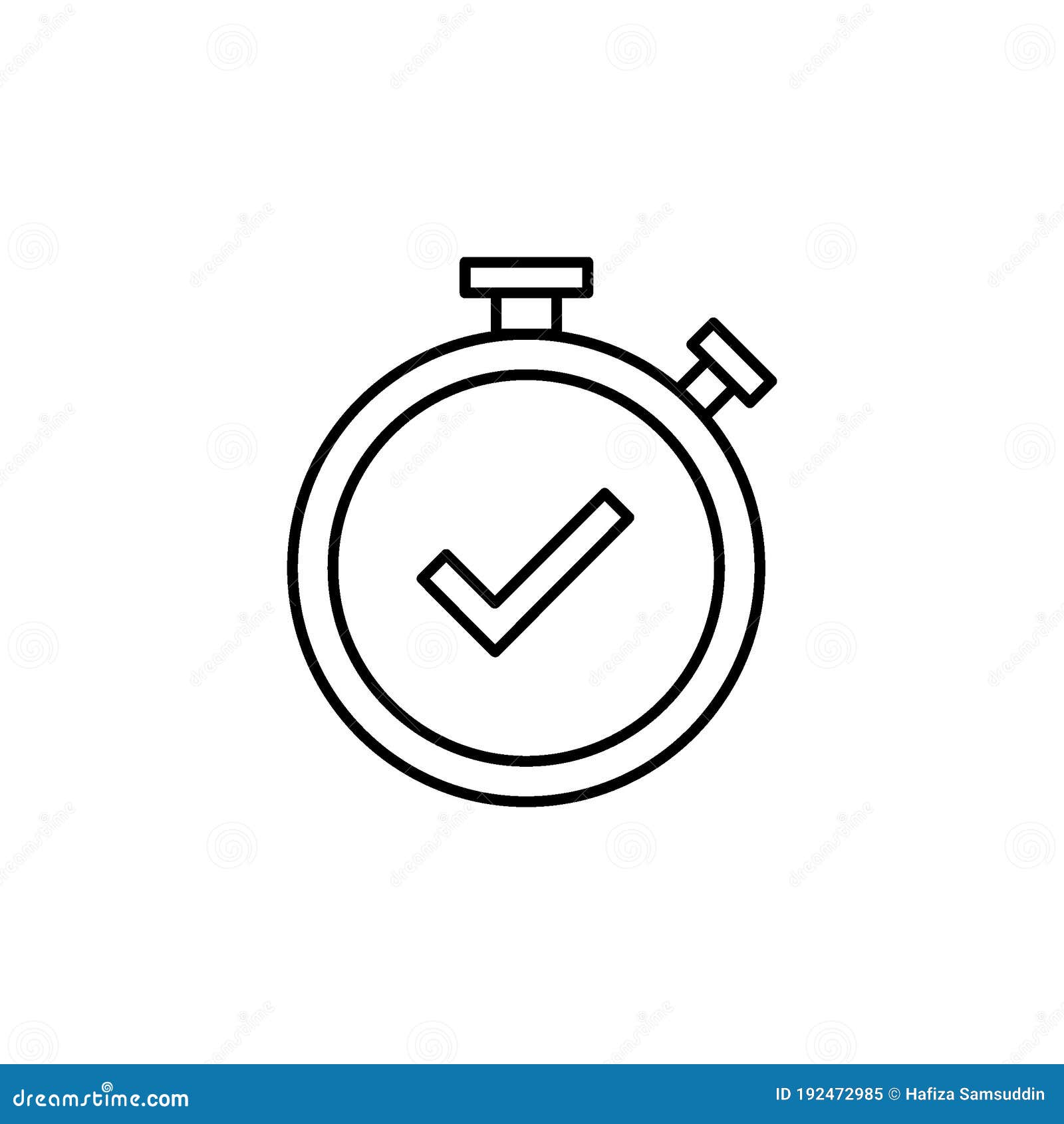 Stopwatch with Check Mark. Vector Illustration Decorative Design Stock ...