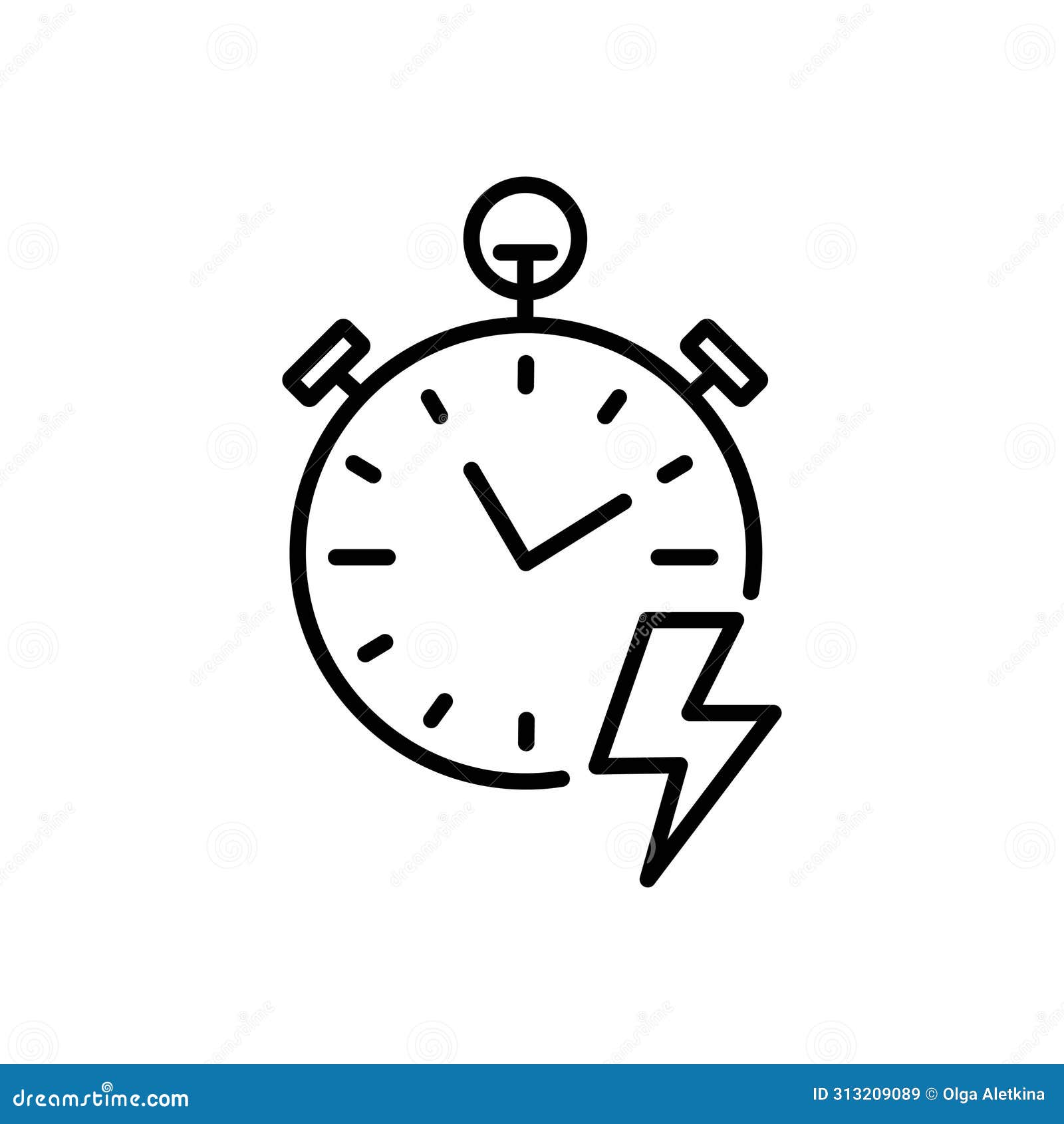 Fast Service Line Icon. Flash Time Linear Style Sign for Mobile Concept ...