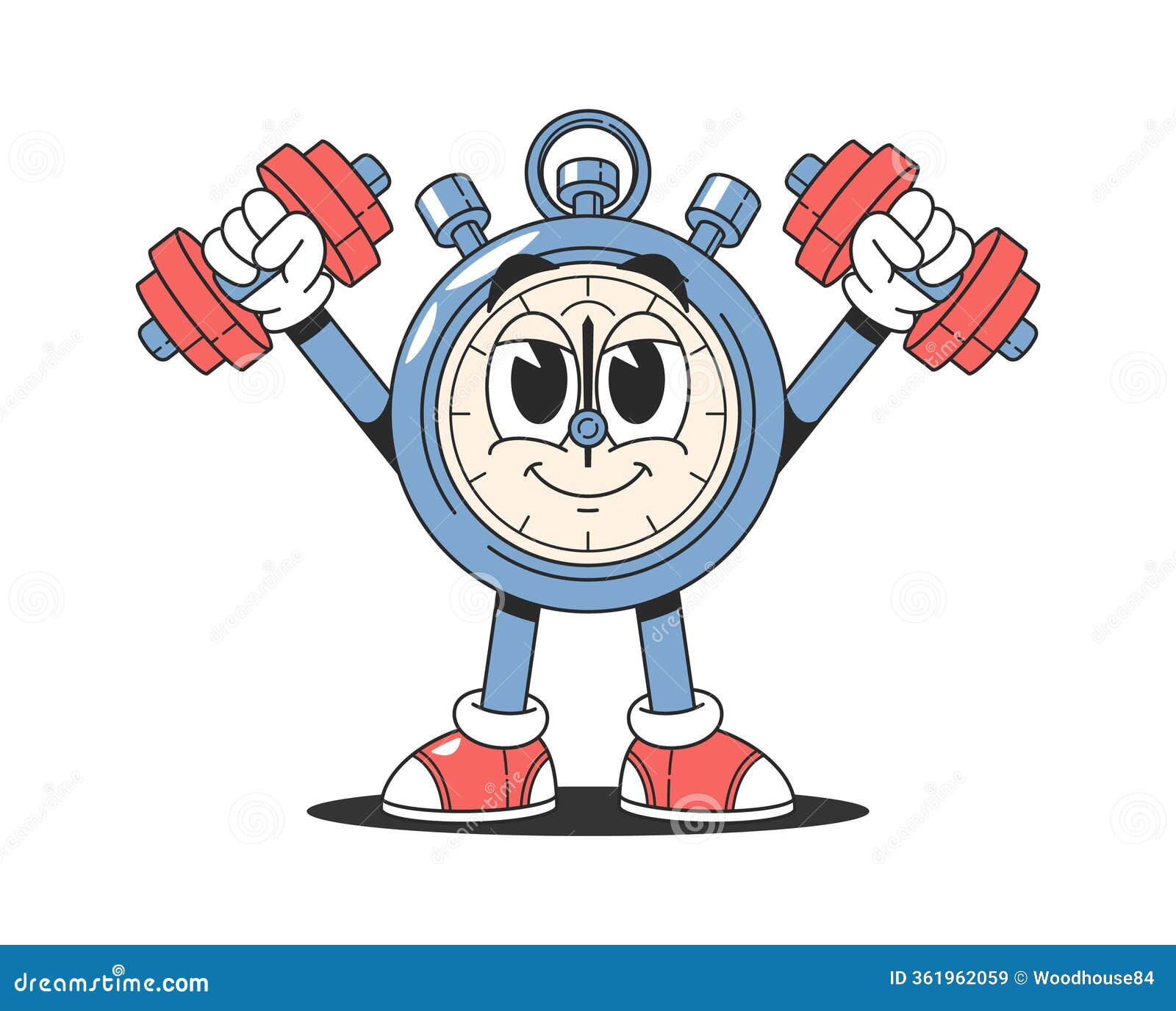 Man Lifting Weights Outdoors, Surrounded By Tropical Plants. Flat ...