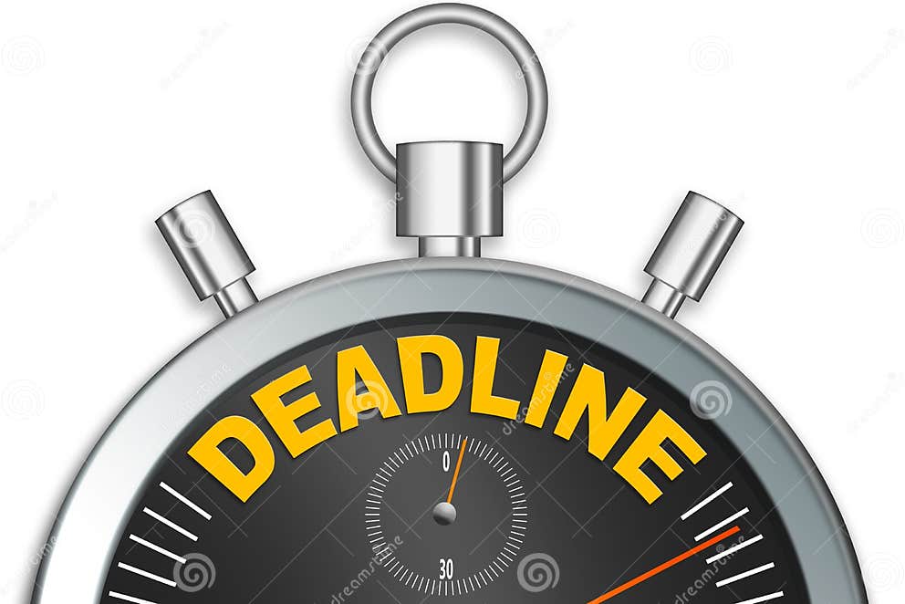 Stopwatch with Deadline Word Isolated Stock Illustration - Illustration ...