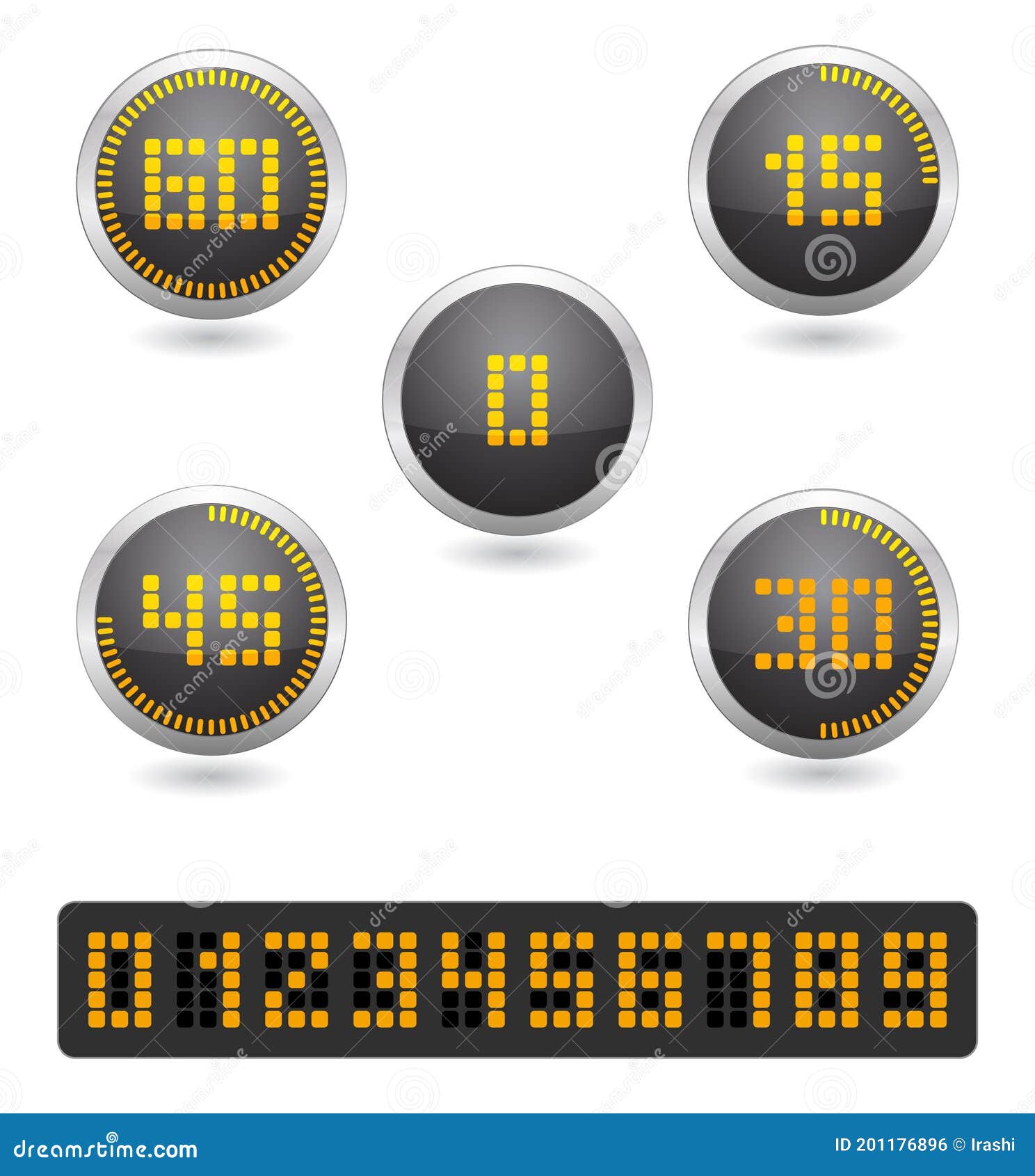 Stopwatch Digital Countdown Timer With Minutes And Seconds Vector ...