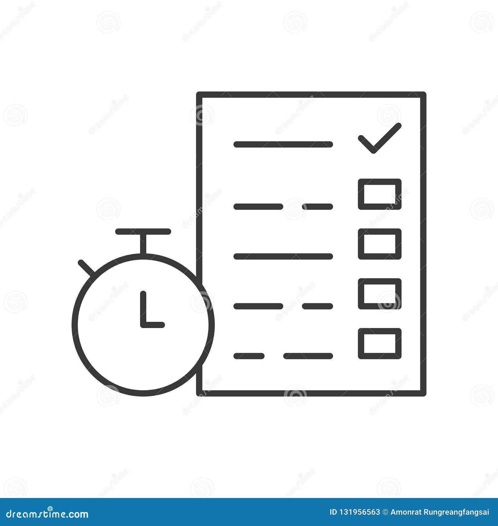 Stopwatch and Document with Checklist or Examination, Time Management ...