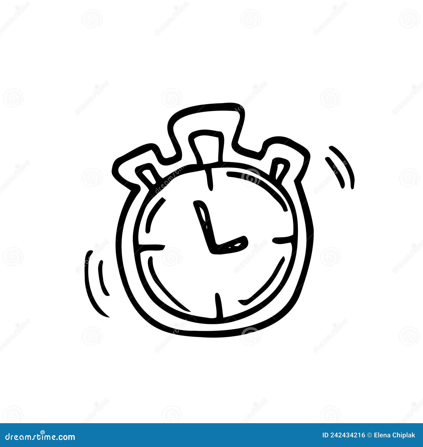 Stopwatch Doodle Icon. Hand Drawn Sketch in Vector Stock Vector ...