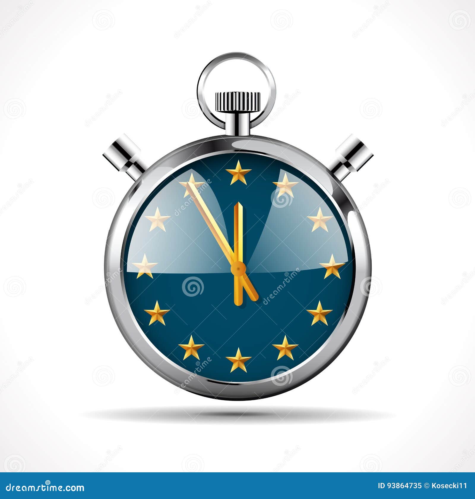 Stopwatch with EU Flag - Time for Europe Stock Vector - Illustration of ...