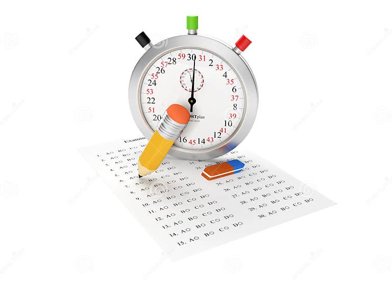 Stopwatch and examination stock illustration. Illustration of leading ...