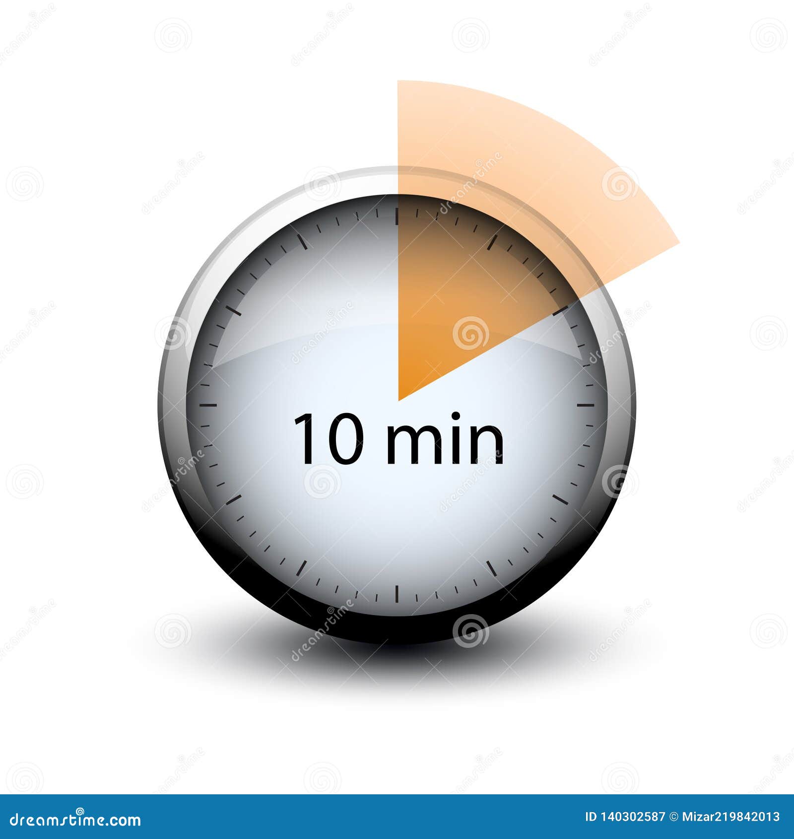 Stopwatch with Expiring Time 10 Minutes Web Icon Stock Vector ...