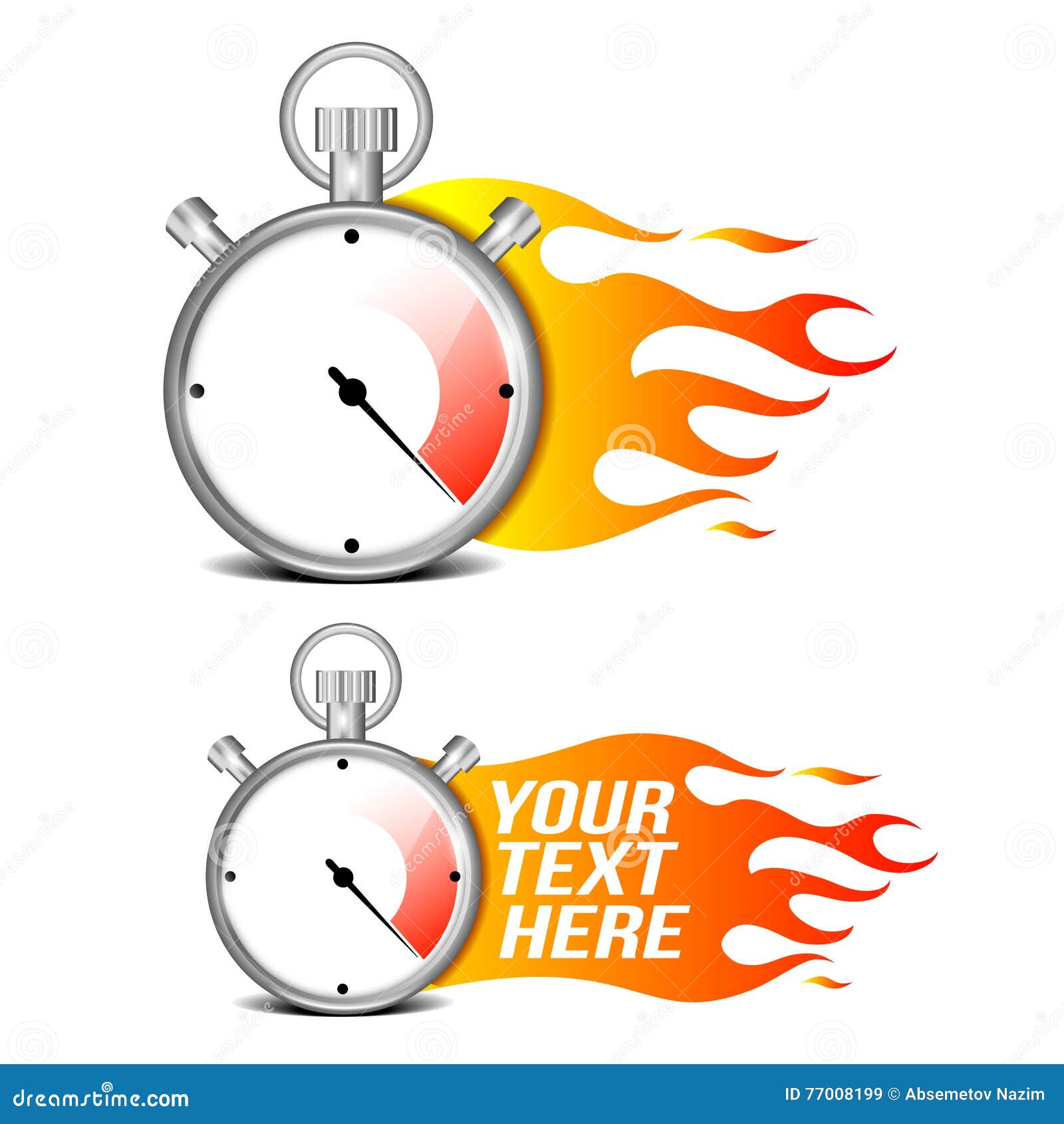 Stopwatch with fire flame stock vector. Illustration of stopwatch ...