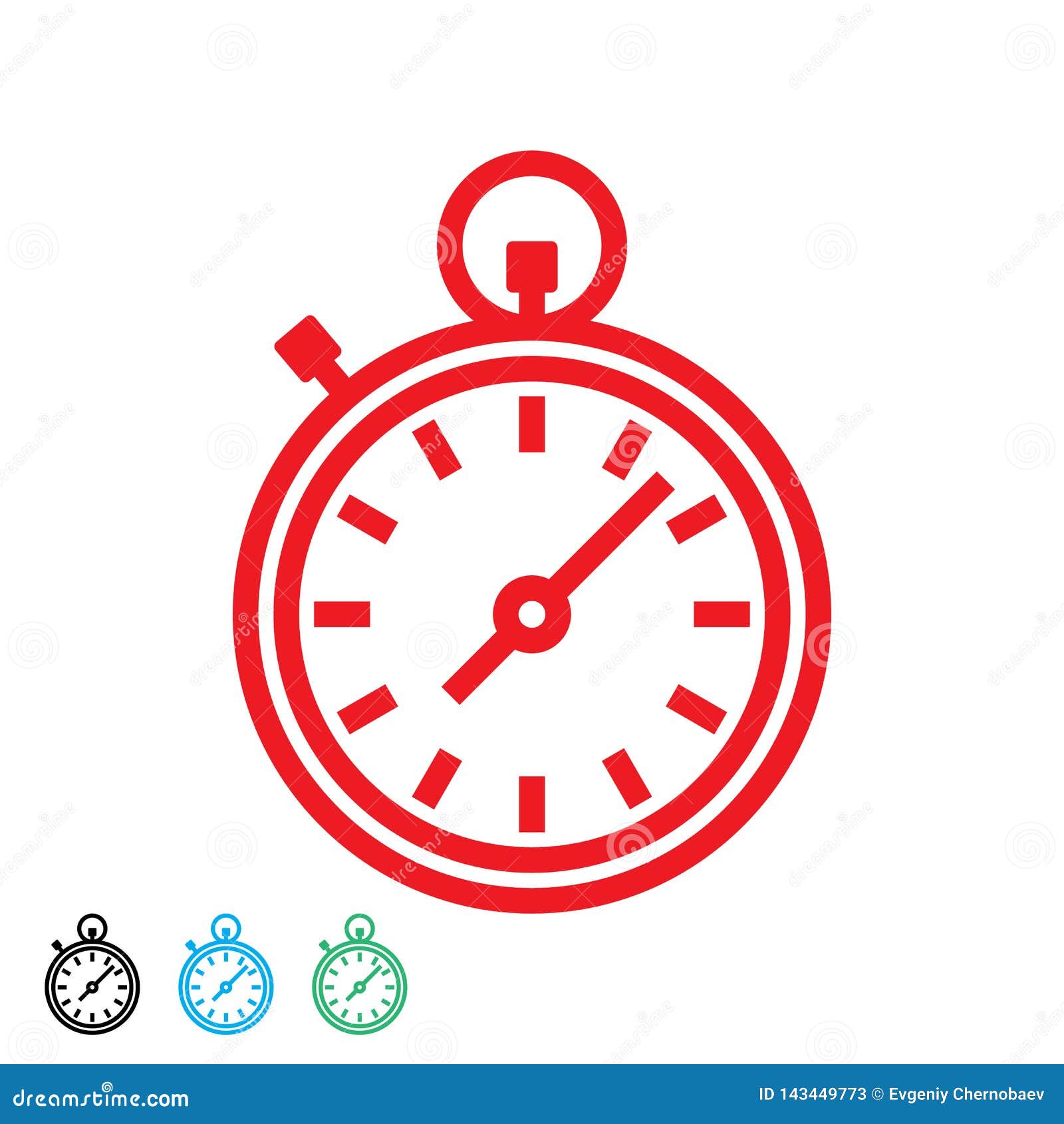 Stopwatch in Four Color Options. Stopwatch Outline Vector Eps10 Stock ...
