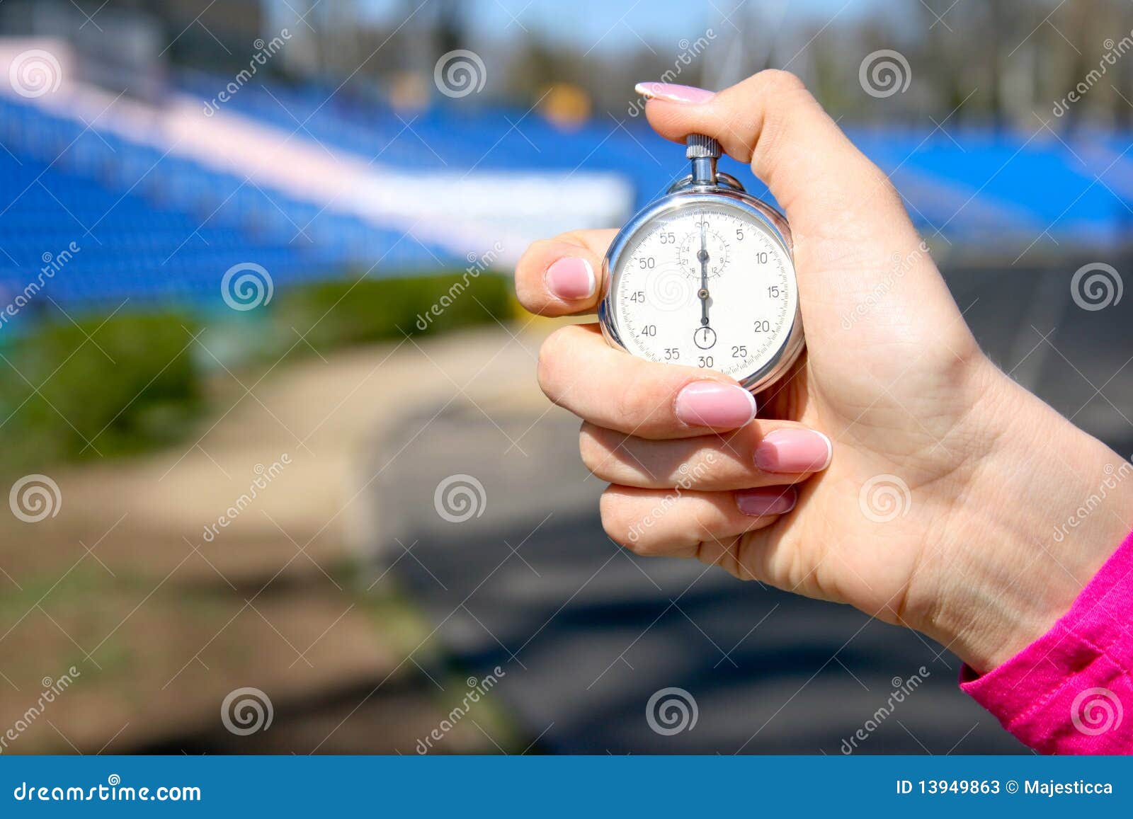 Stopwatch in hand stock image. Image of precision, slow - 13949863
