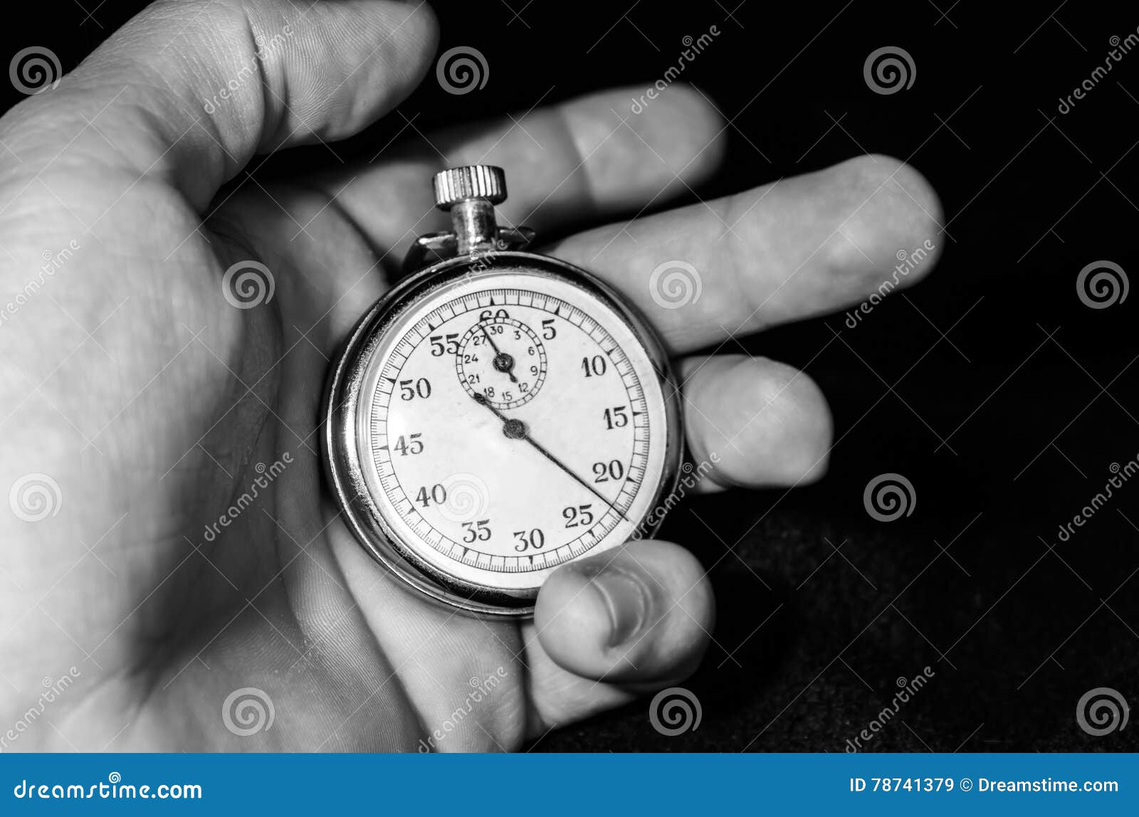 Stopwatch in hand. stock image. Image of black, arrow - 78741379