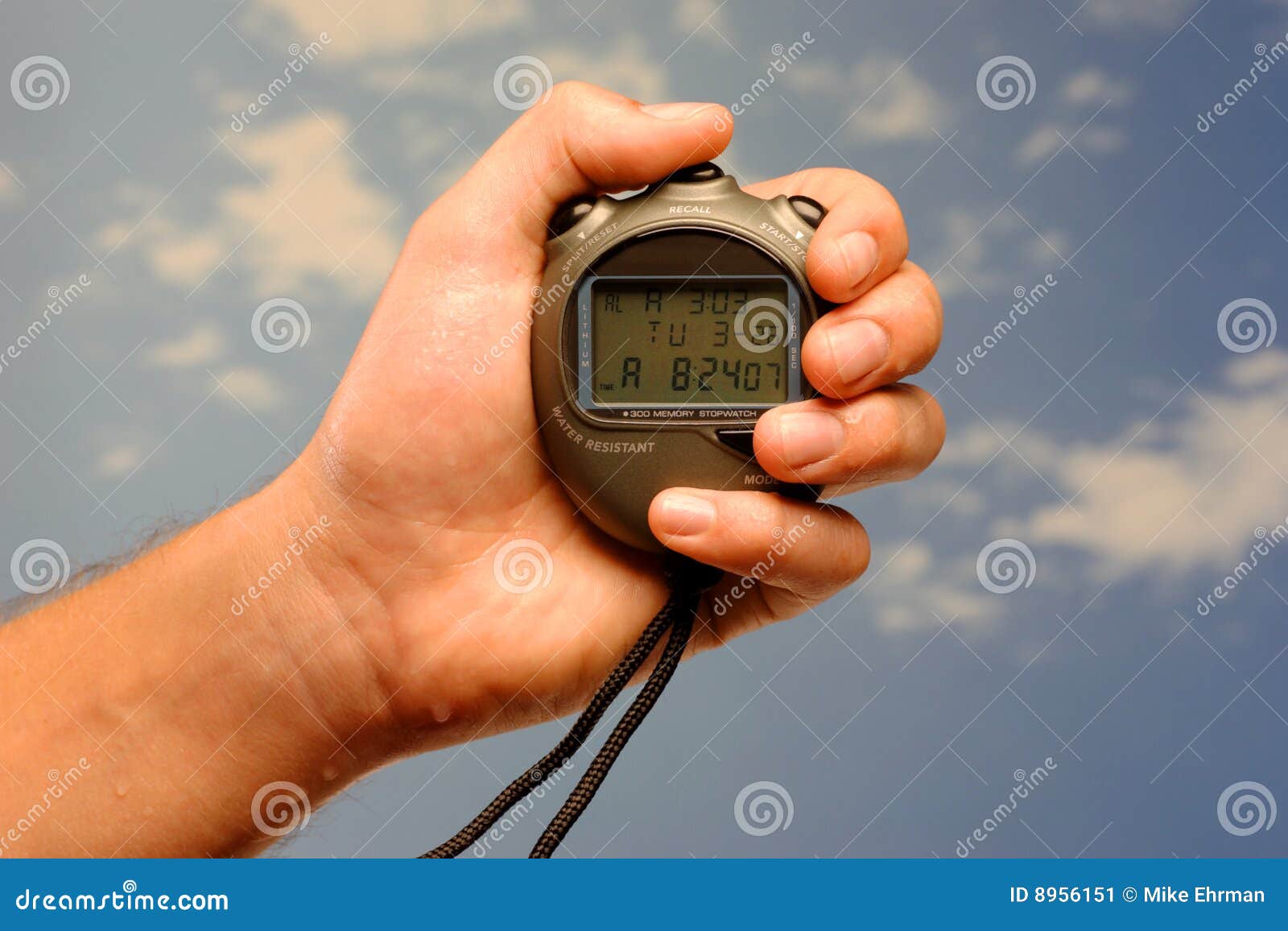 Stopwatch hand held stock image. Image of athlete, hold - 8956151