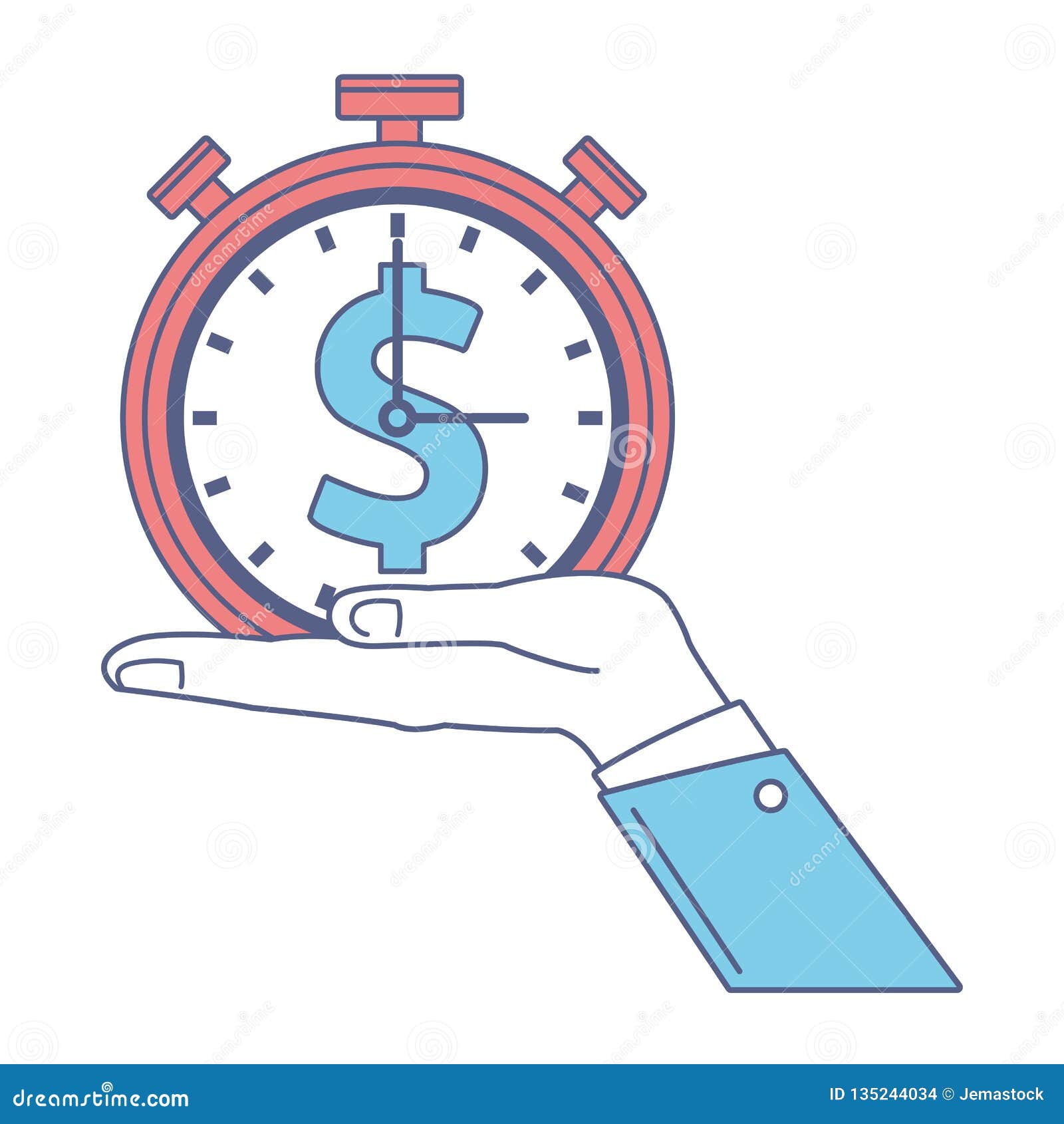 Stopwatch Hand Commitment Teamwork Together Outline Logo Cartoon Vector | CartoonDealer.com ...