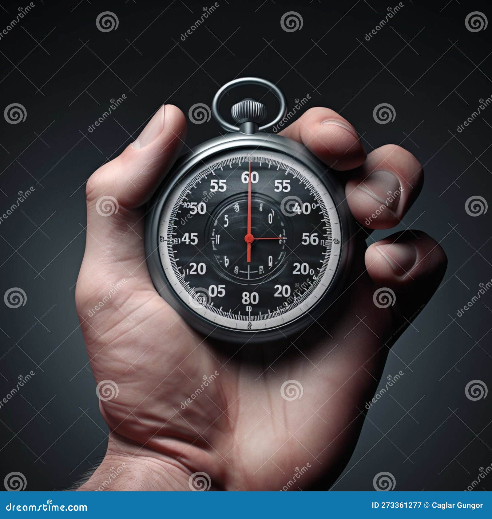 Stopwatch on Hand stock illustration. Illustration of finger - 273361277