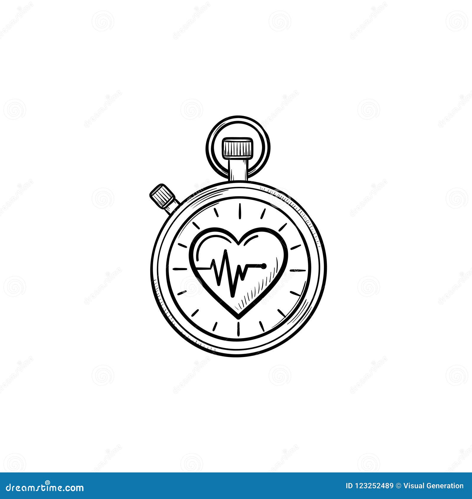 Stopwatch with Heart Symbol Hand Drawn Outline Doodle Icon. Stock ... Stopwatch with Heart Symbol Hand Drawn Outline Doodle Icon. Stock ...