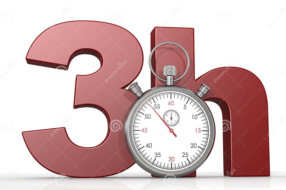 Stopwatch with 3 Hours Time Limit Isolated Stock Illustration ...