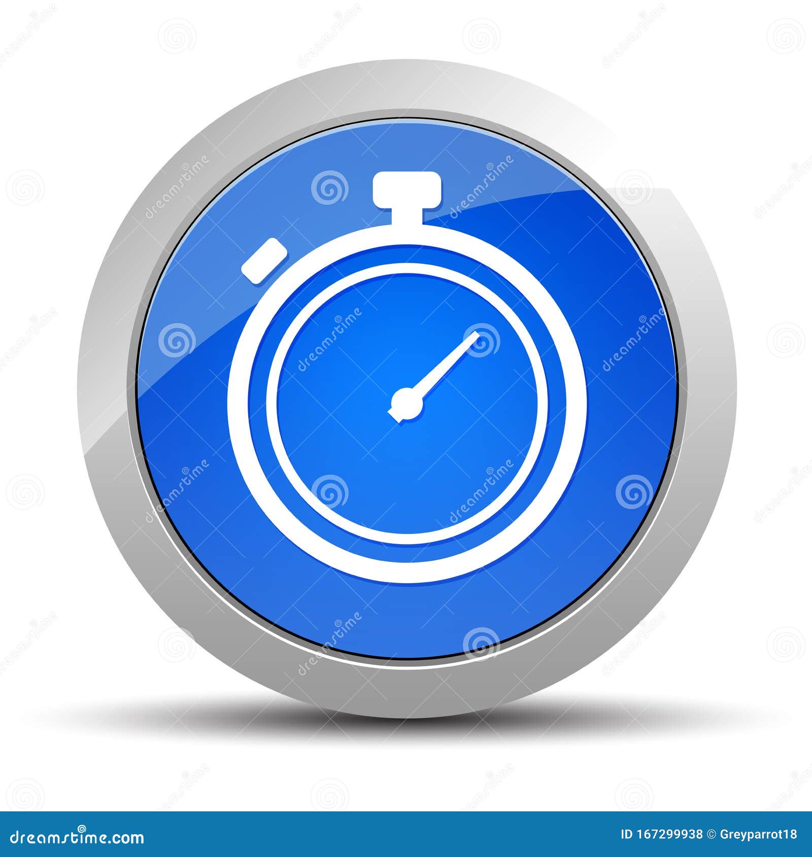 Stopwatch Icon Blue Round Button Illustration Stock Illustration ...