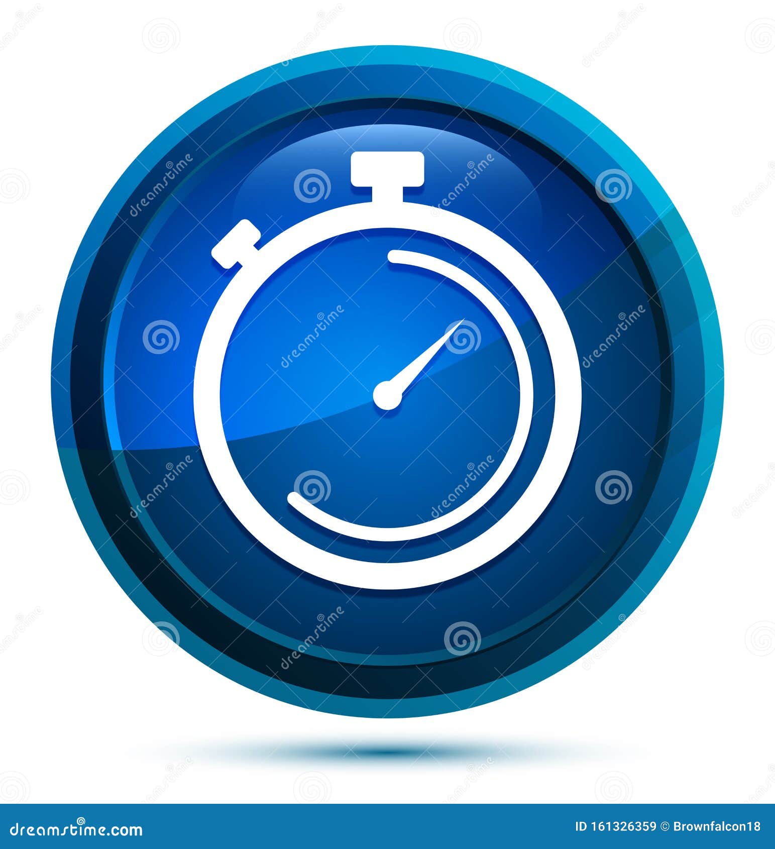 Stopwatch Icon Elegant Blue Round Button Illustration Stock Vector ...
