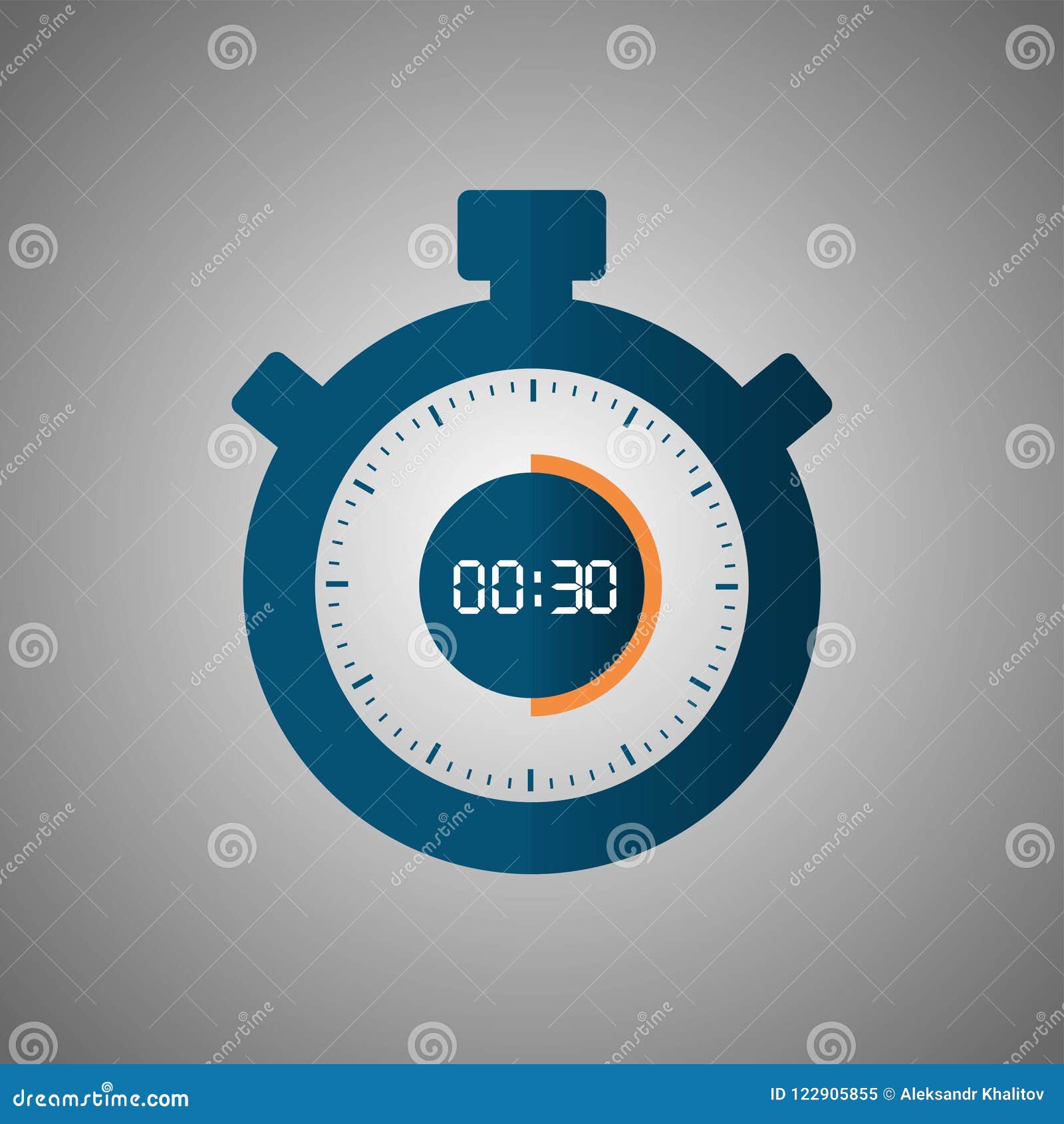 Stopwatch Icon in Flat Style 30 Seconds Stock Illustration ...
