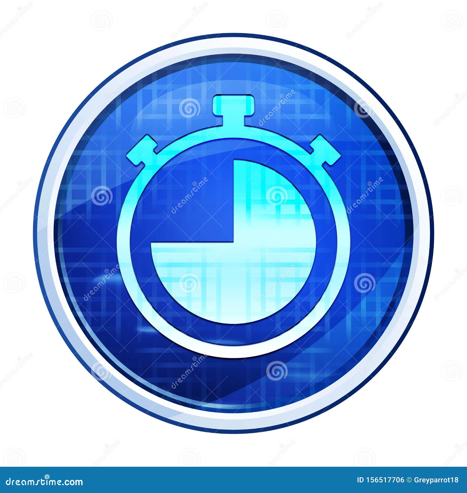 Stopwatch Icon Futuristic Blue Round Button Vector Illustration Stock ...