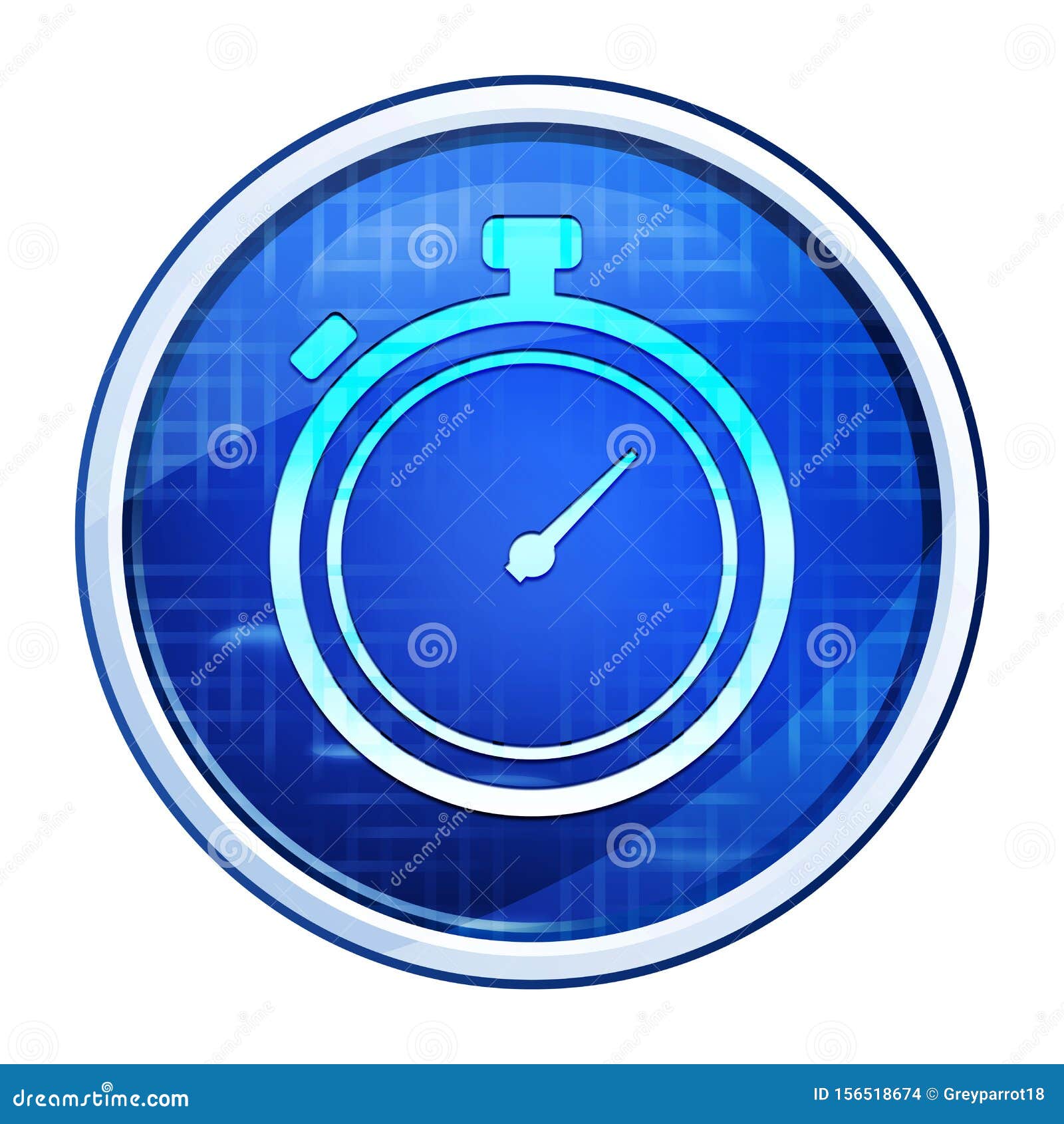 Stopwatch Icon Futuristic Blue Round Button Vector Illustration Stock ...