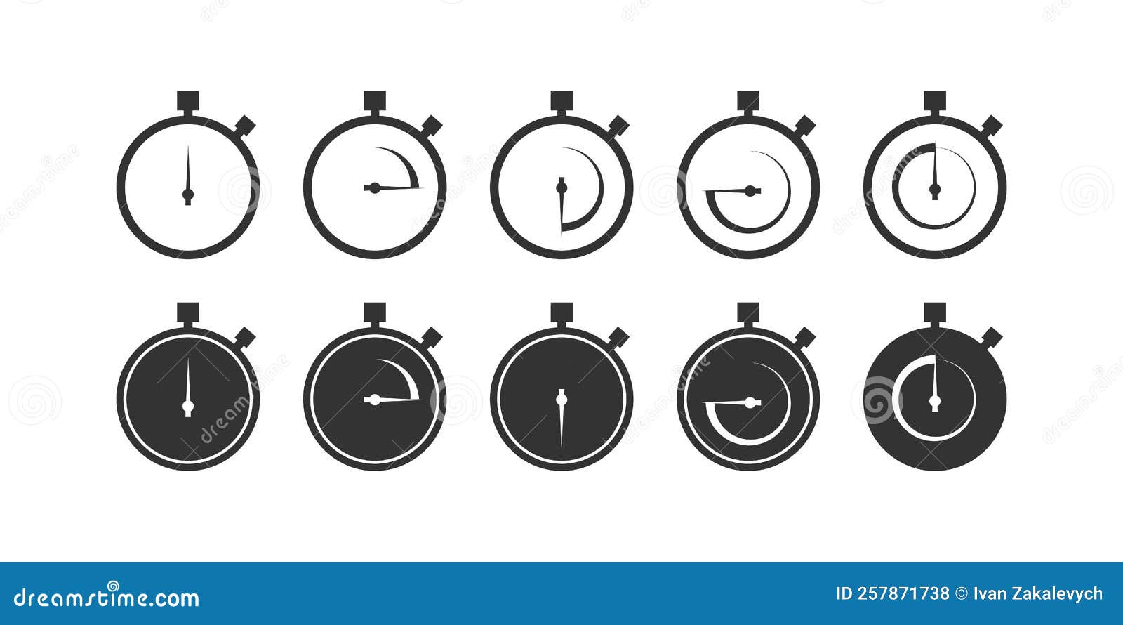 Stopwatch Icon. Hand Timer Symbol. Sign Clock Vector Stock Illustration ...