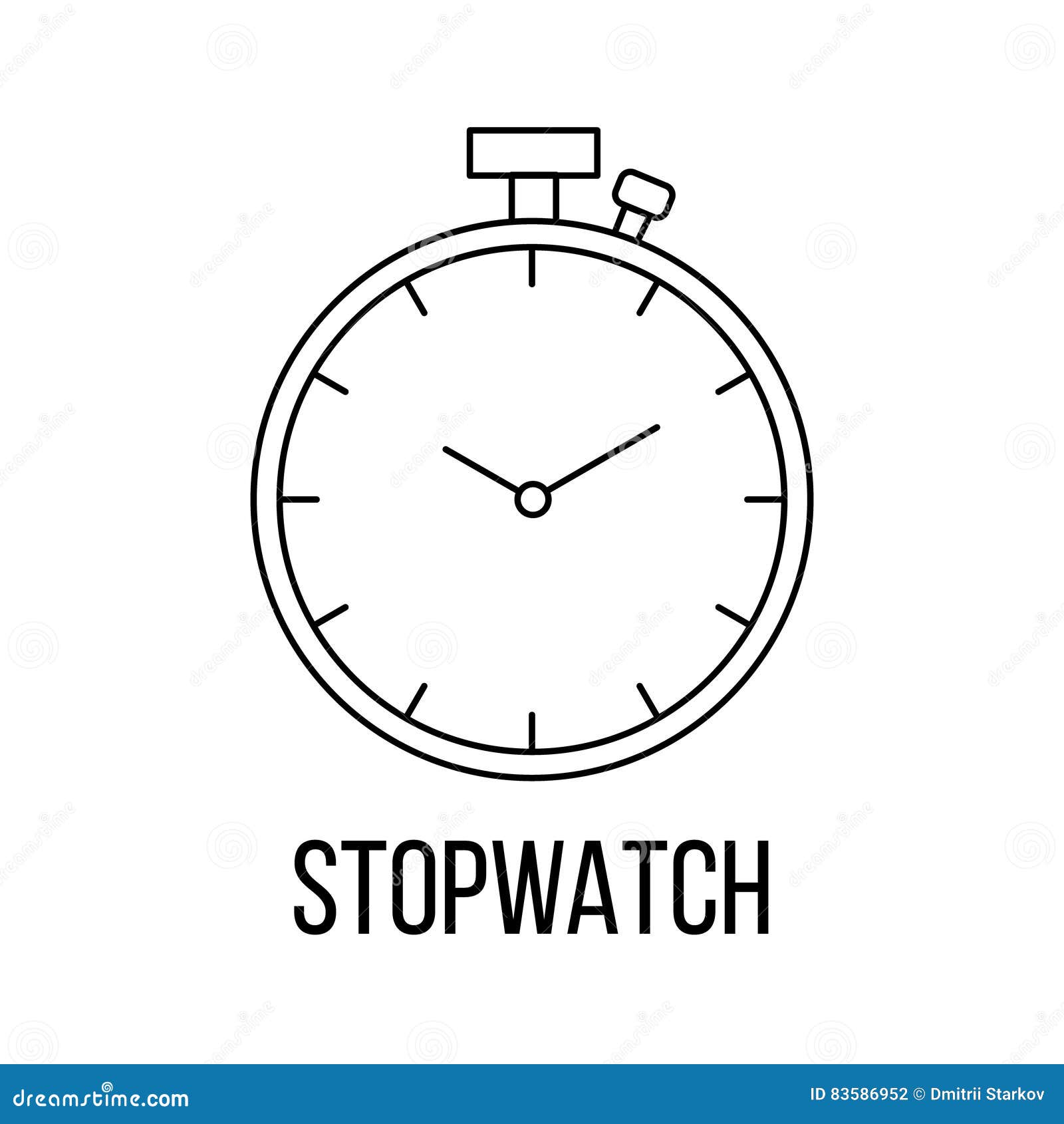 Stopwatch Icon or Logo Line Art Style. Stock Vector - Illustration of ...